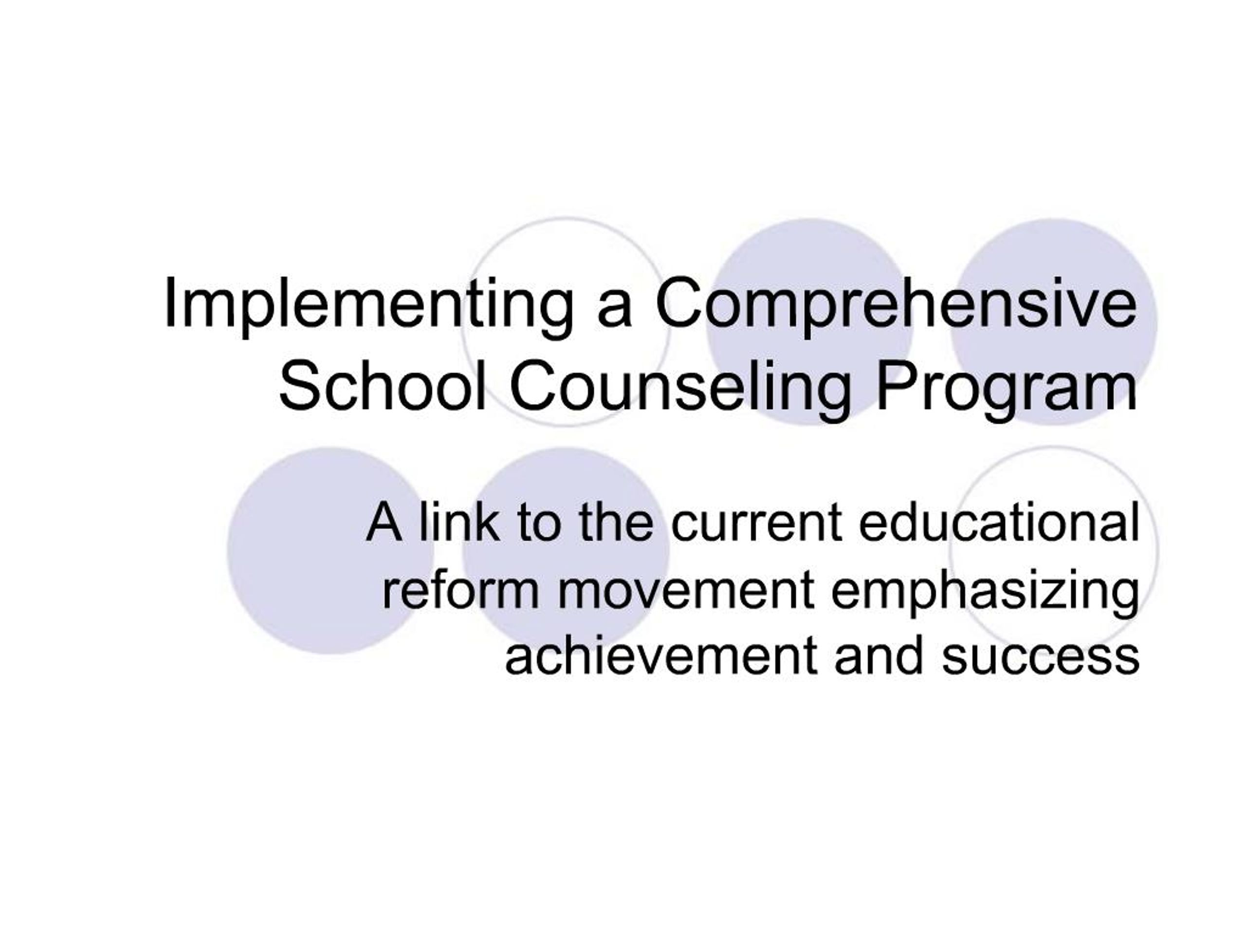 PPT - Implementing a Comprehensive School Counseling Program PowerPoint ...