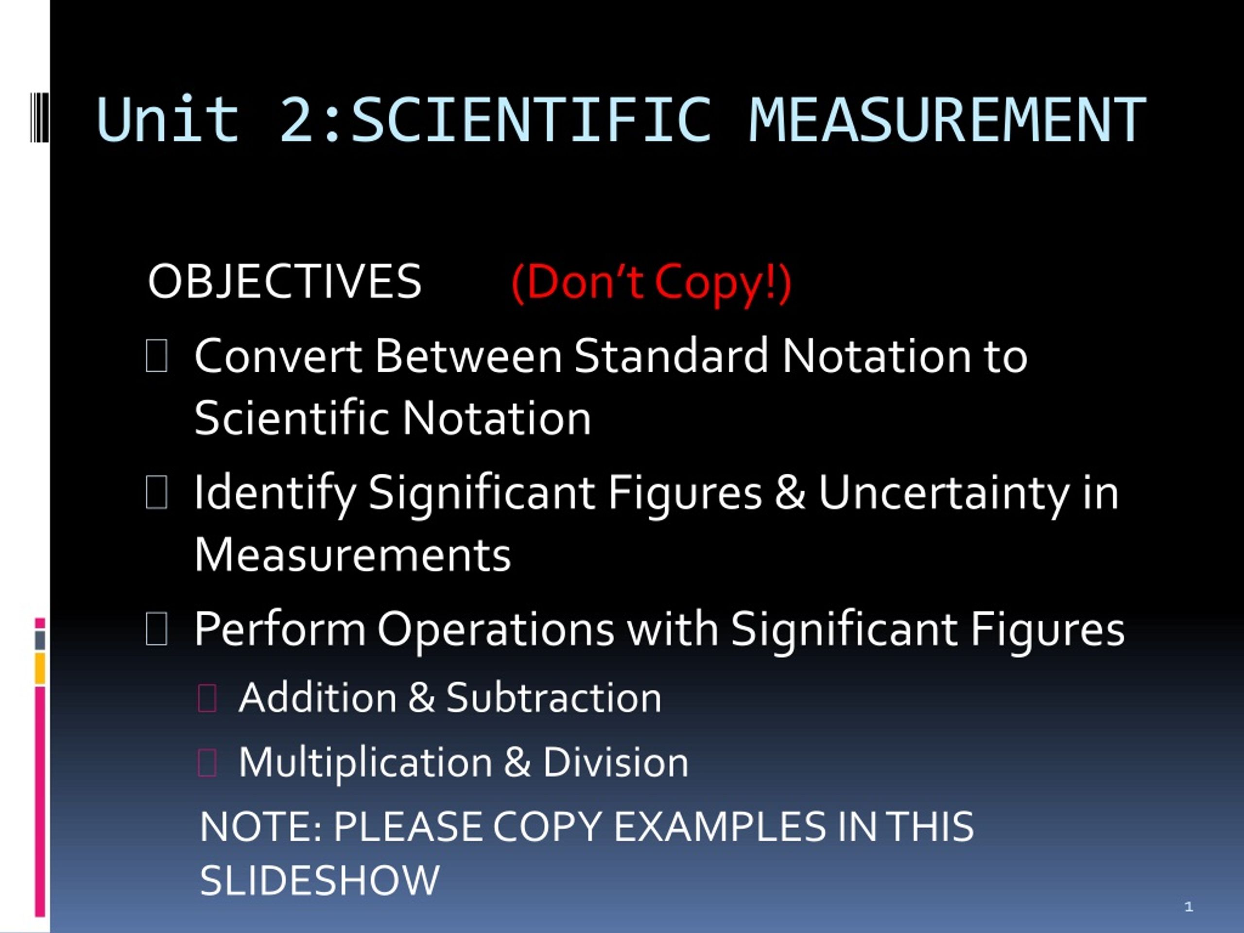 PPT - Unit 2:SCIENTIFIC MEASUREMENT PowerPoint Presentation, free ...