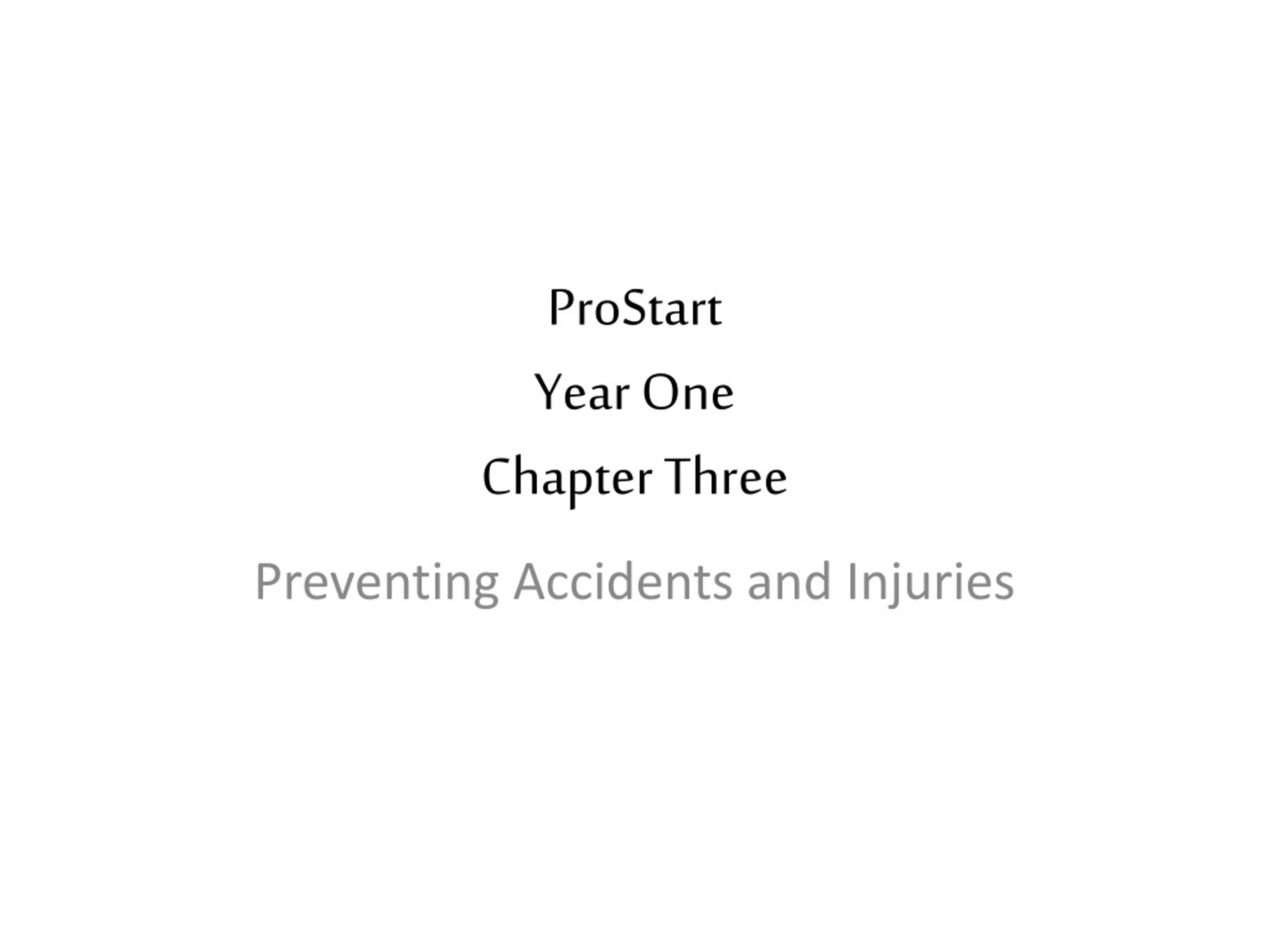 PPT - ProStart Year One Chapter Three PowerPoint Presentation, free ...