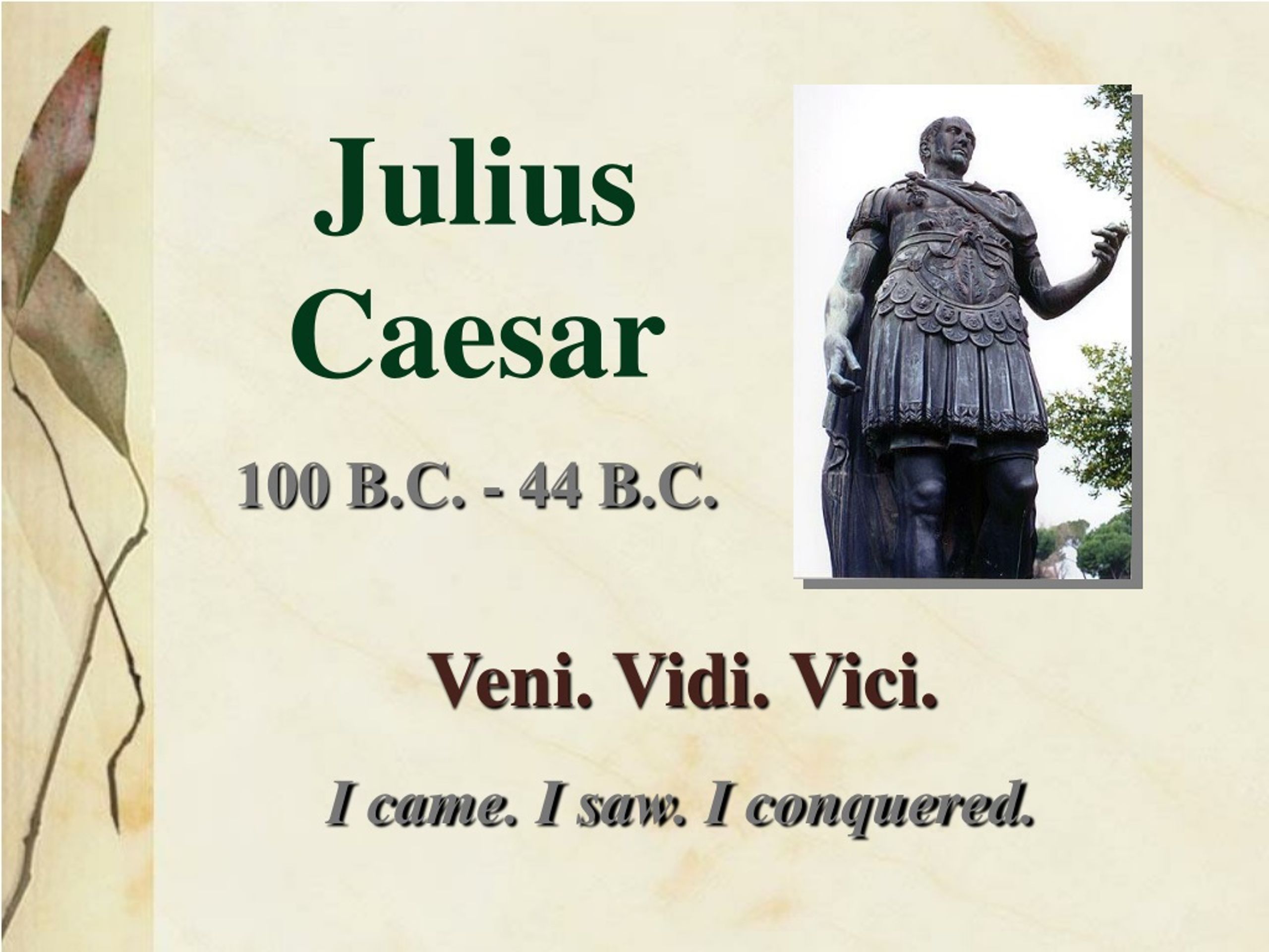 PPT - Julius Caesar 100 B.C. - 44 B.C. PowerPoint Presentation, free ...