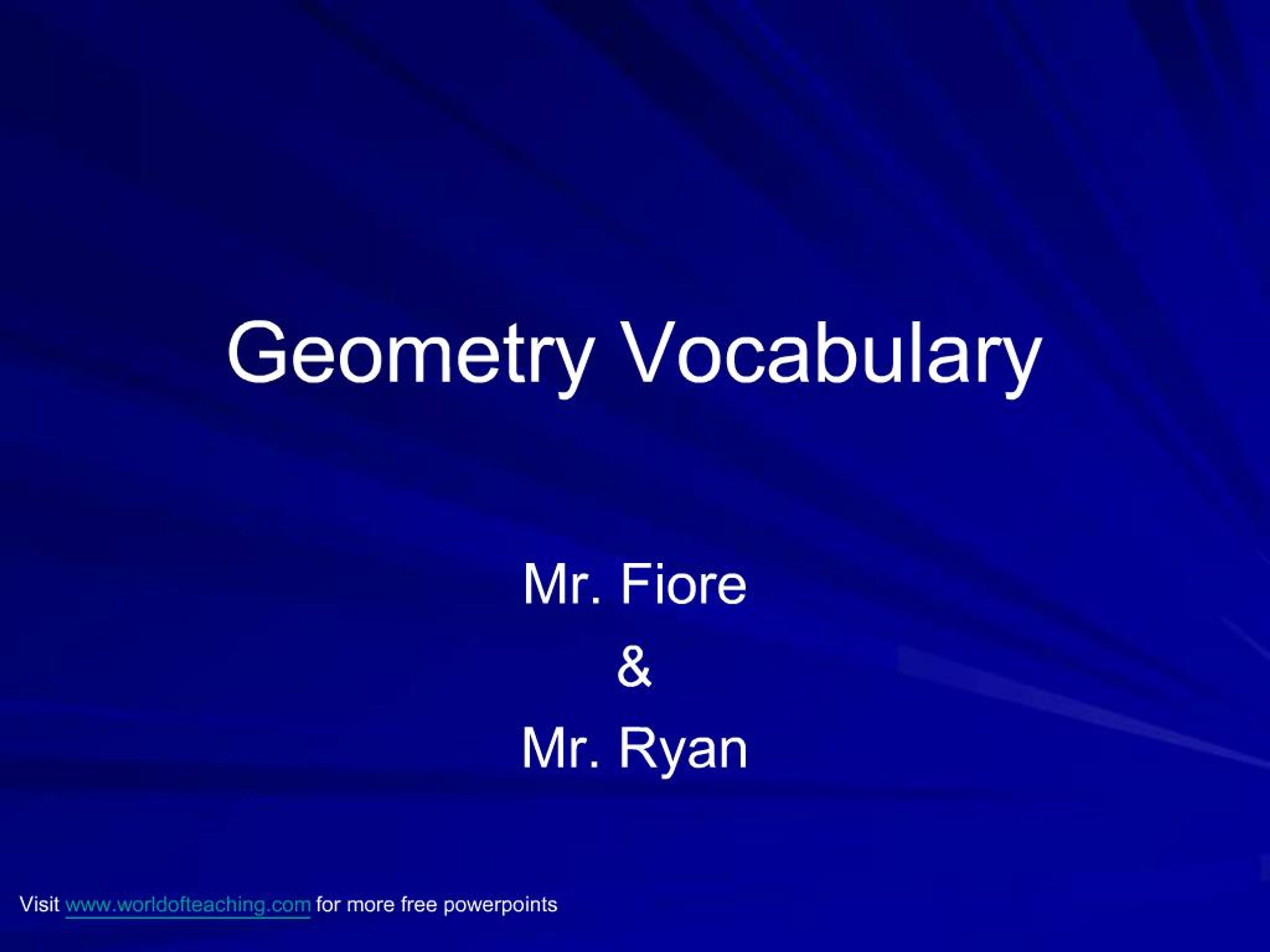 PPT - Geometry Vocabulary PowerPoint Presentation, free download - ID ...