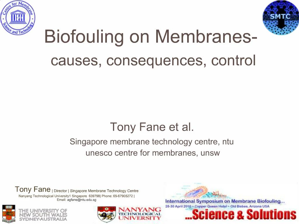 PPT - Tony Fane Director Singapore Membrane Technology Centre Nanyang ...