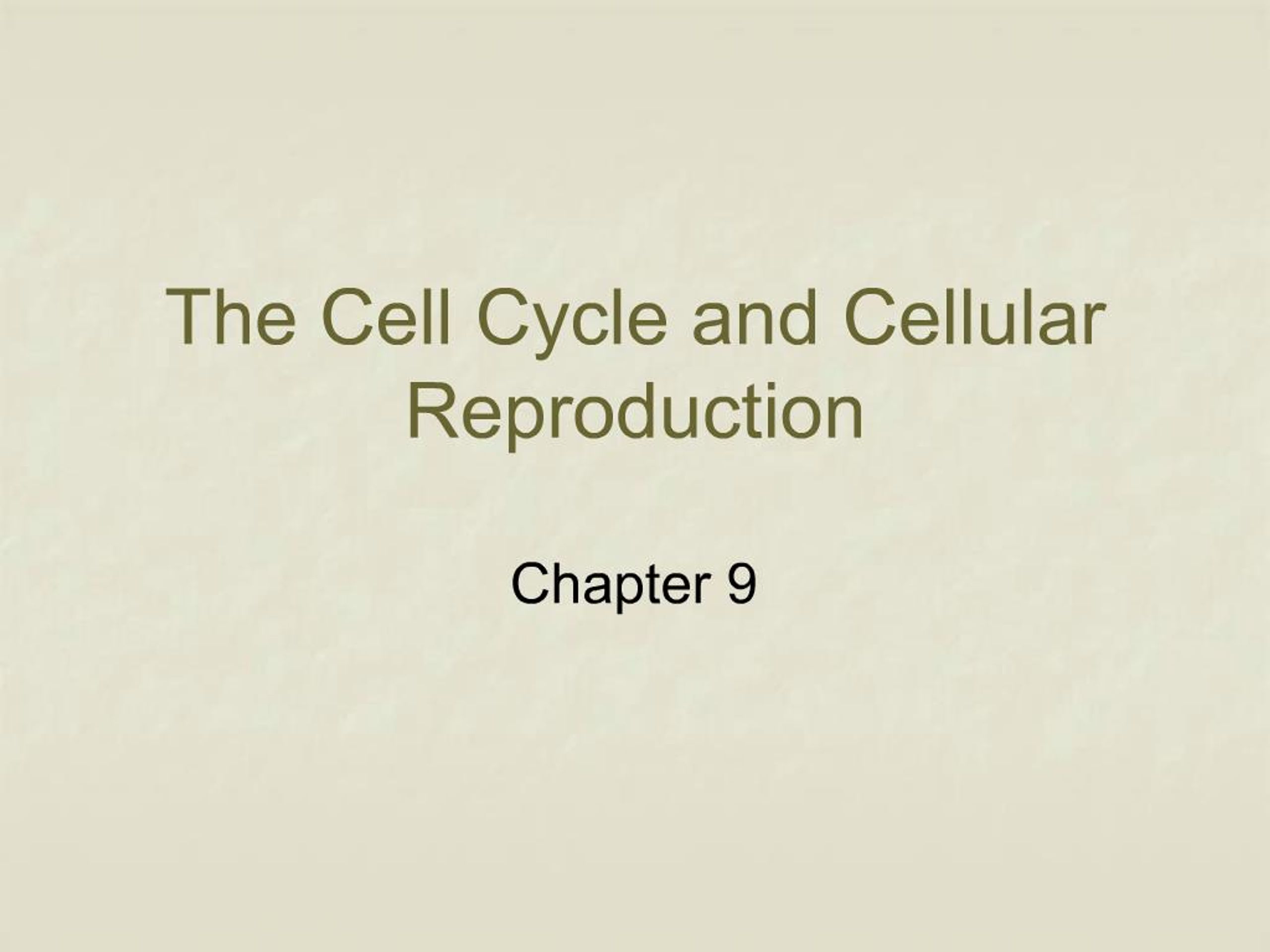 PPT - The Cell Cycle and Cellular Reproduction PowerPoint Presentation ...