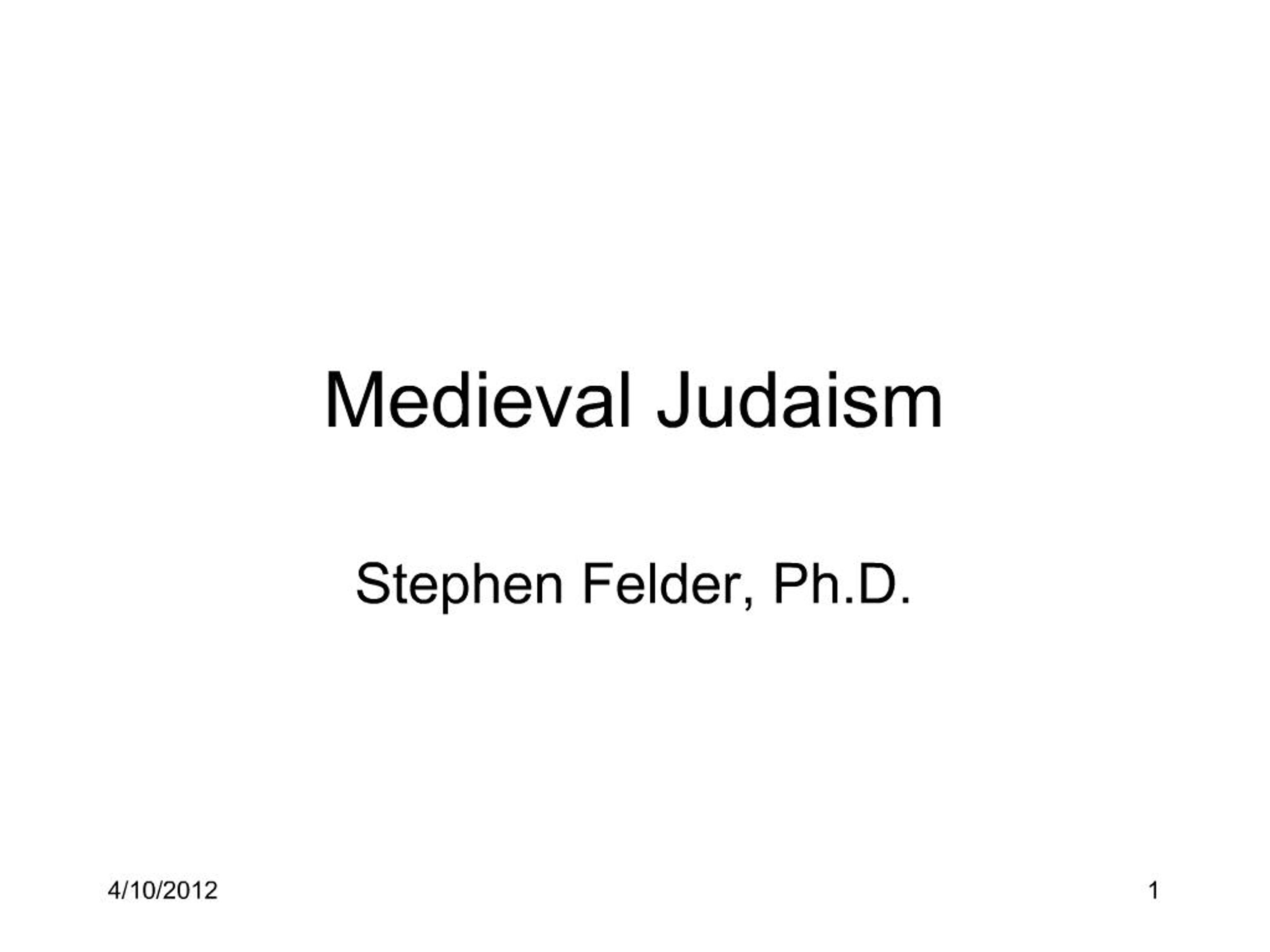 PPT - Medieval Judaism PowerPoint Presentation, free download - ID:345598