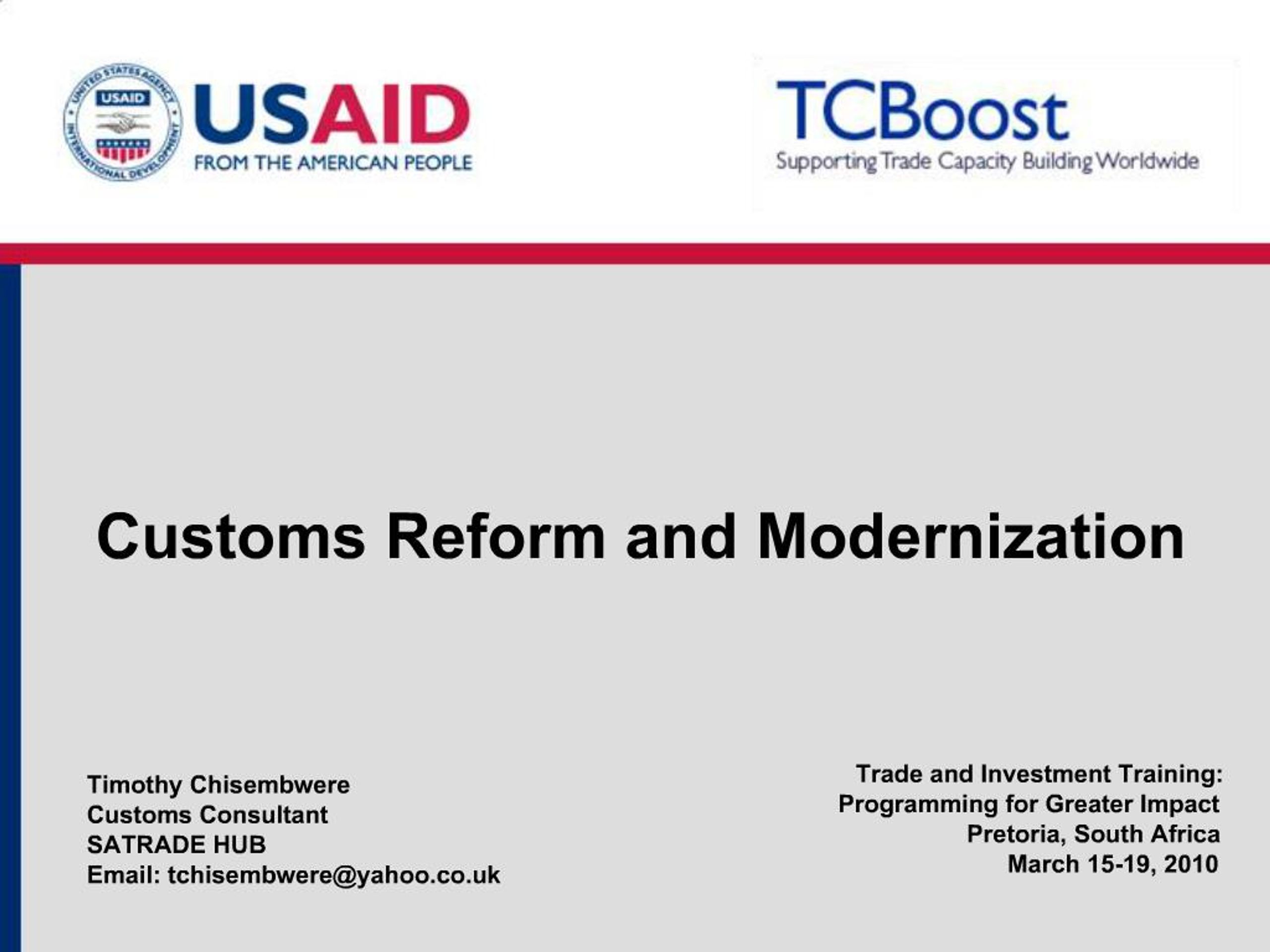 PPT - Customs Reform and Modernization PowerPoint Presentation, free ...