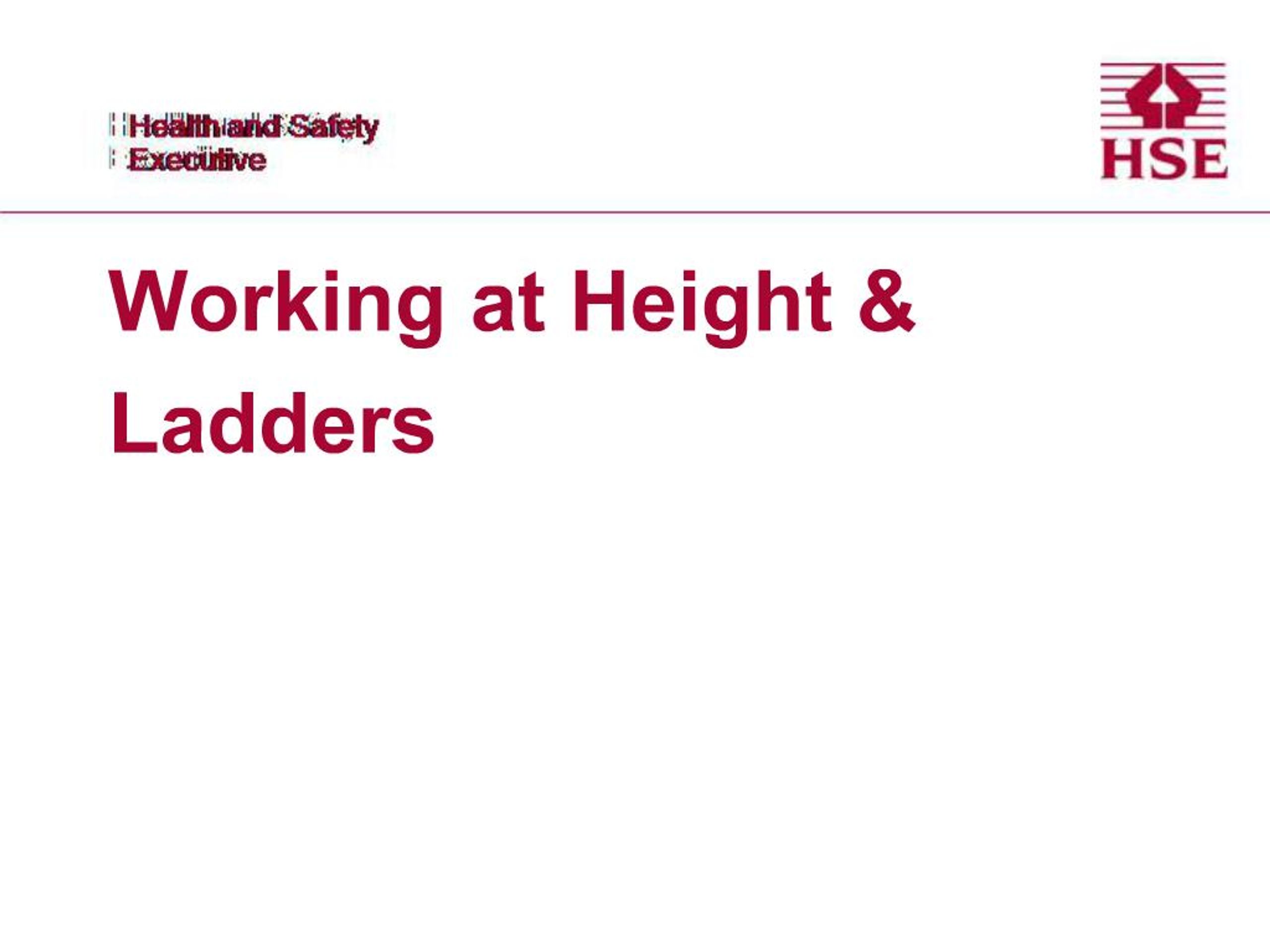 PPT - Working at Height Ladders PowerPoint Presentation, free download ...
