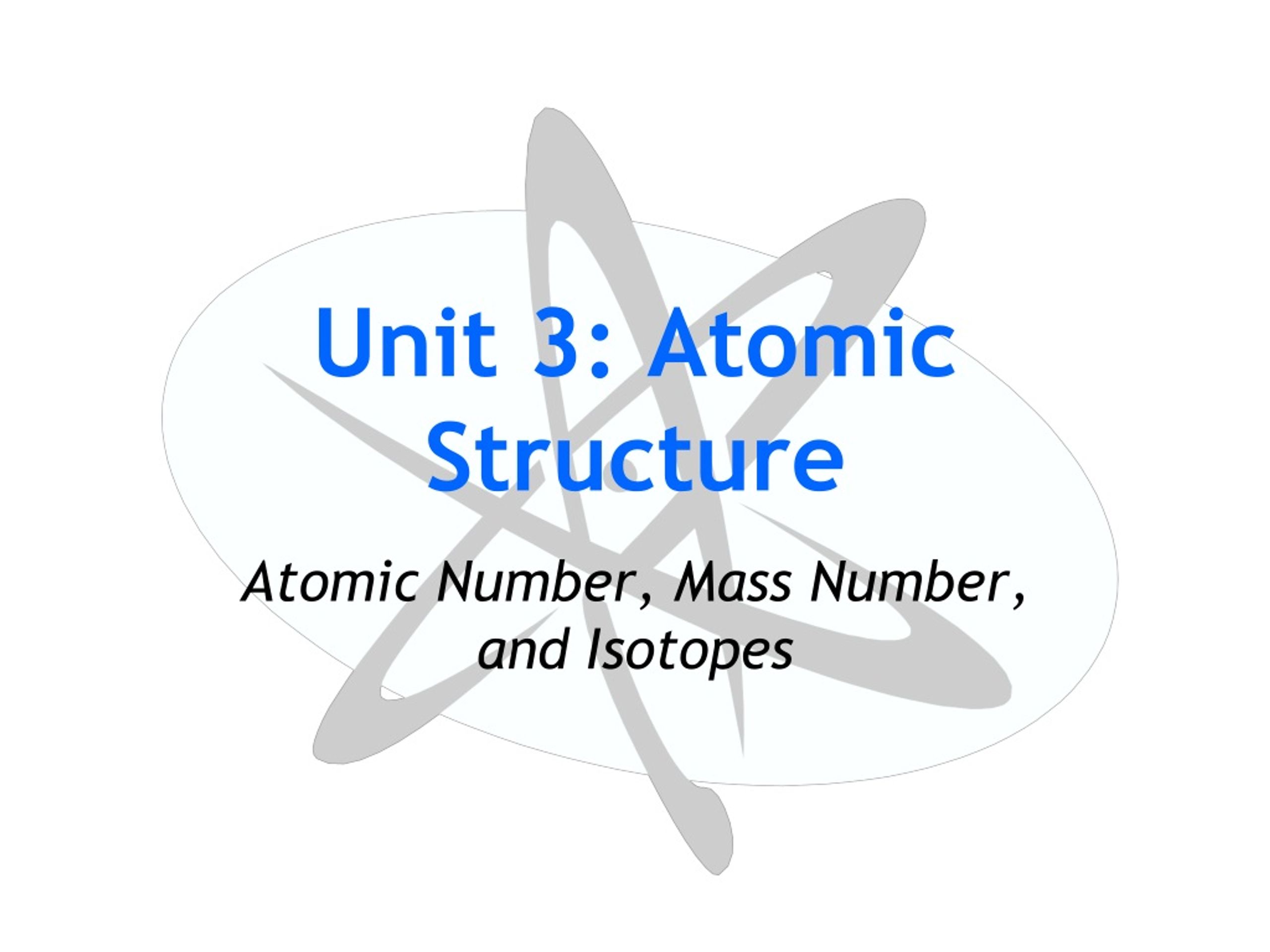 PPT - Unit 3: Atomic Structure PowerPoint Presentation, free download ...