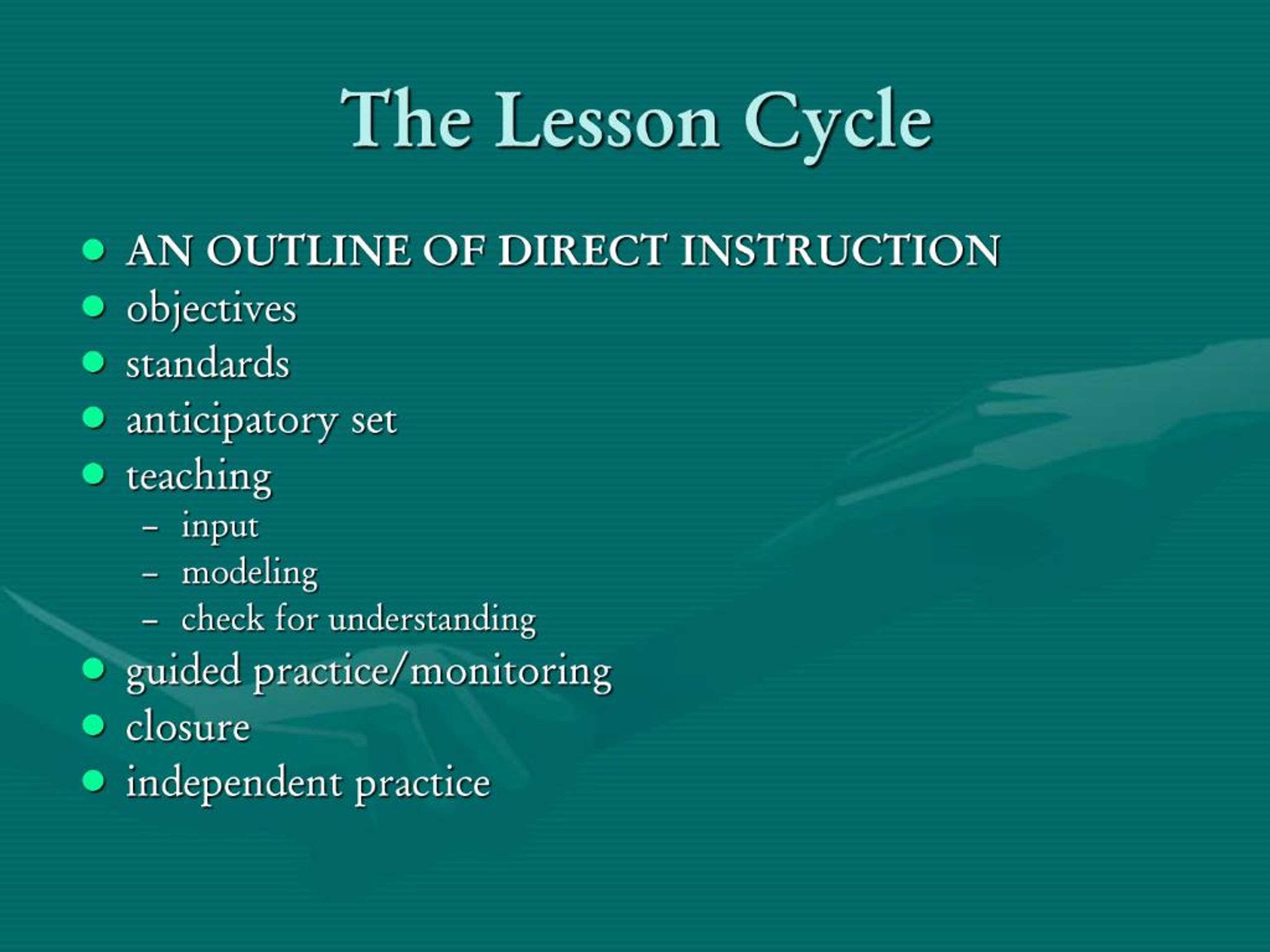 PPT - The Lesson Cycle PowerPoint Presentation, free download - ID:360507