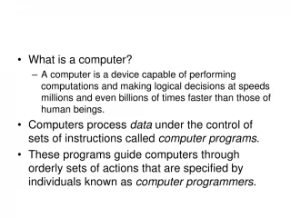 PPT - What is a Computer ? What is the application of computer in Our ...
