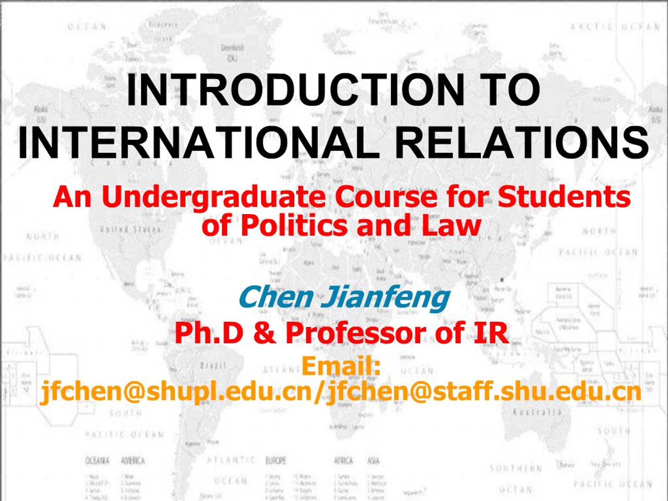 PPT - INTRODUCTION TO INTERNATIONAL RELATIONS PowerPoint Presentation ...