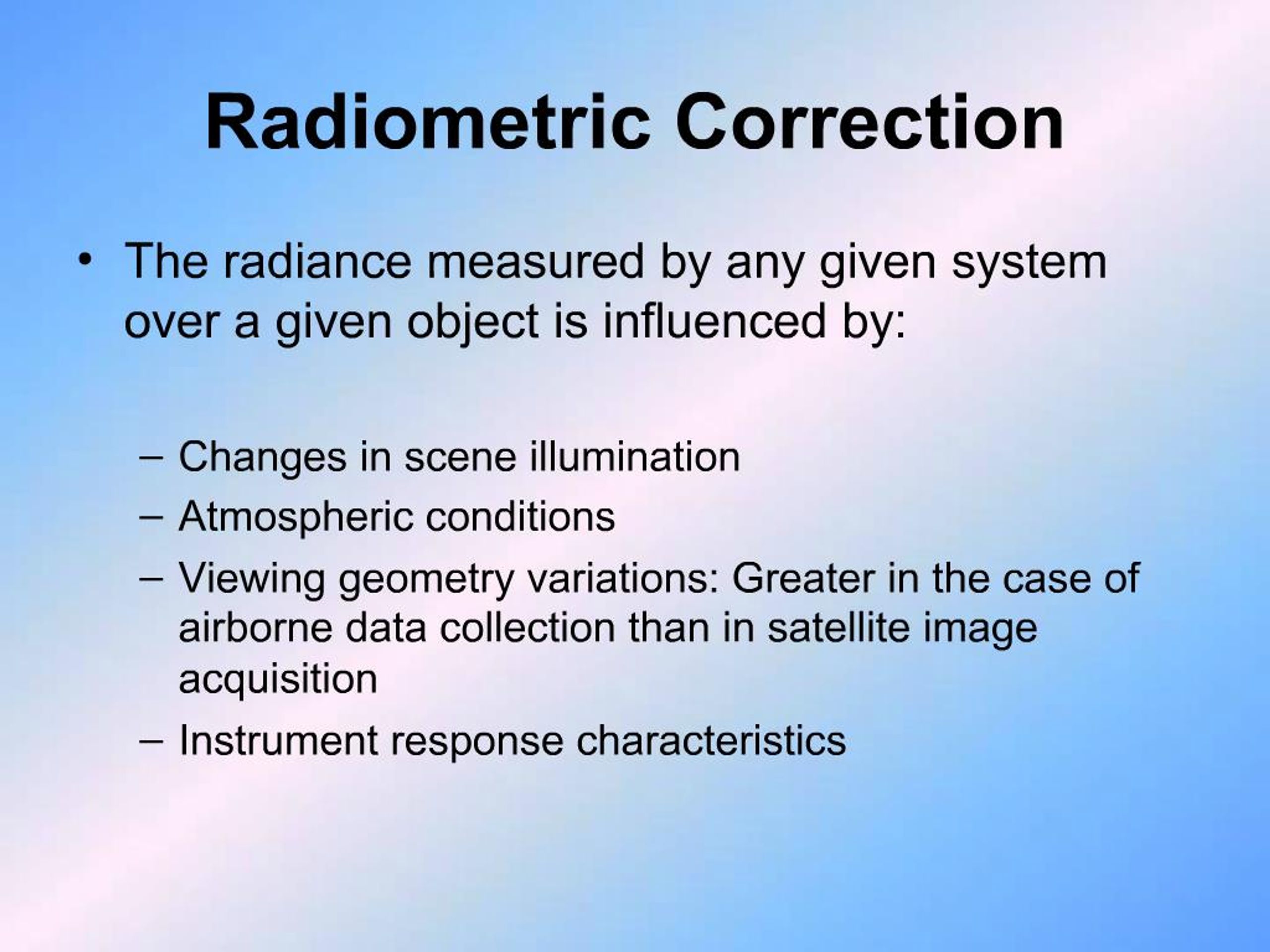 PPT - Radiometric Correction PowerPoint Presentation, free download ...