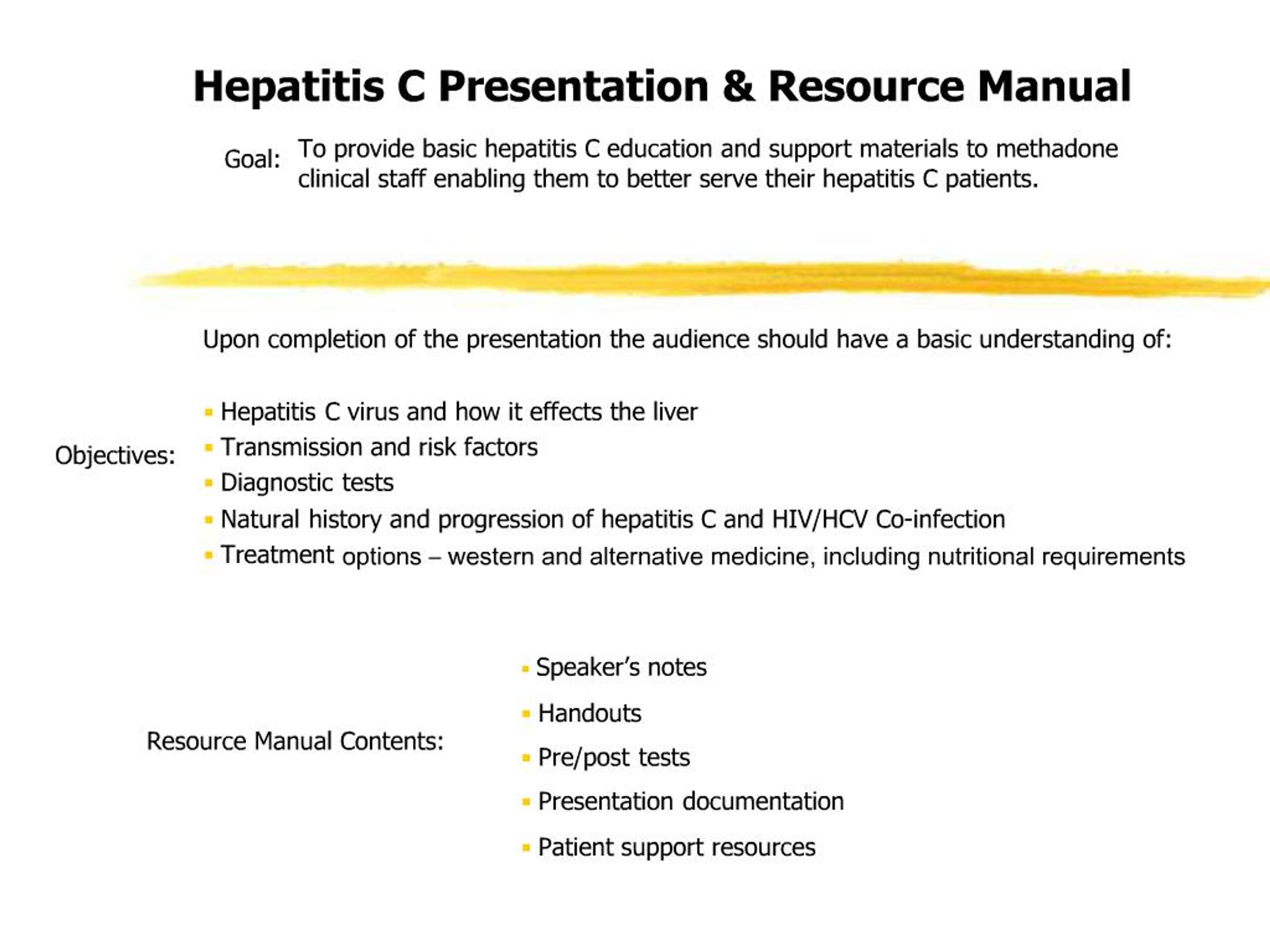 PPT - Hepatitis C Presentation Resource Manual PowerPoint Presentation ...