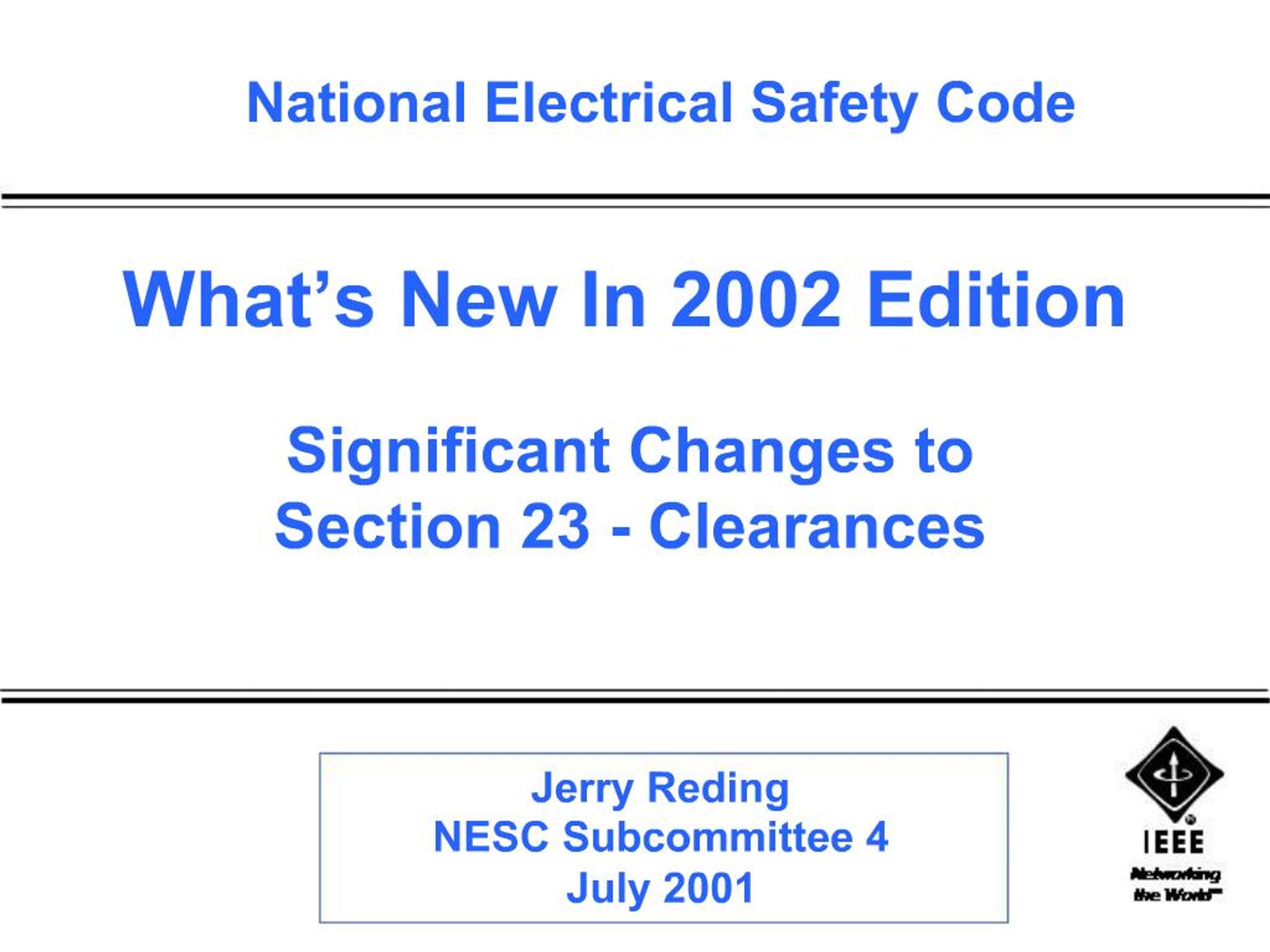 PPT - National Electrical Safety Code PowerPoint Presentation, free ...