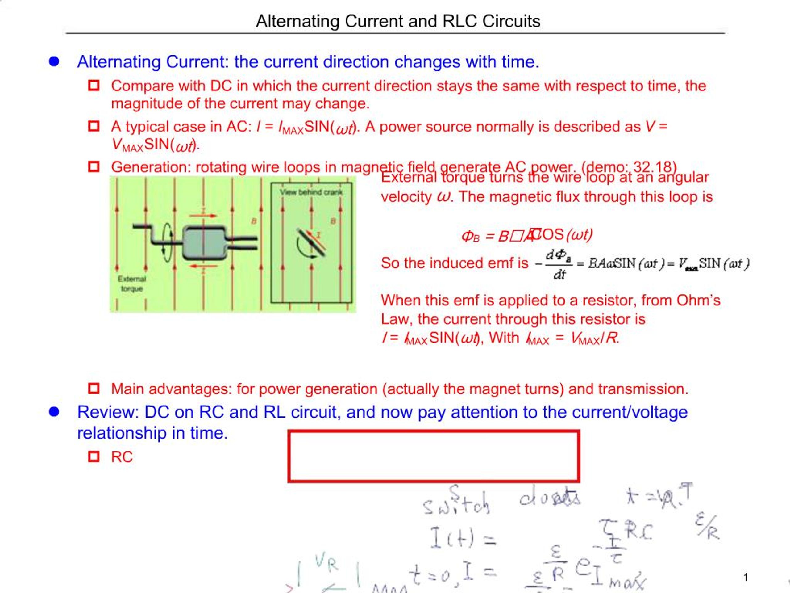 PPT - Alternating Current and RLC Circuits PowerPoint Presentation ...