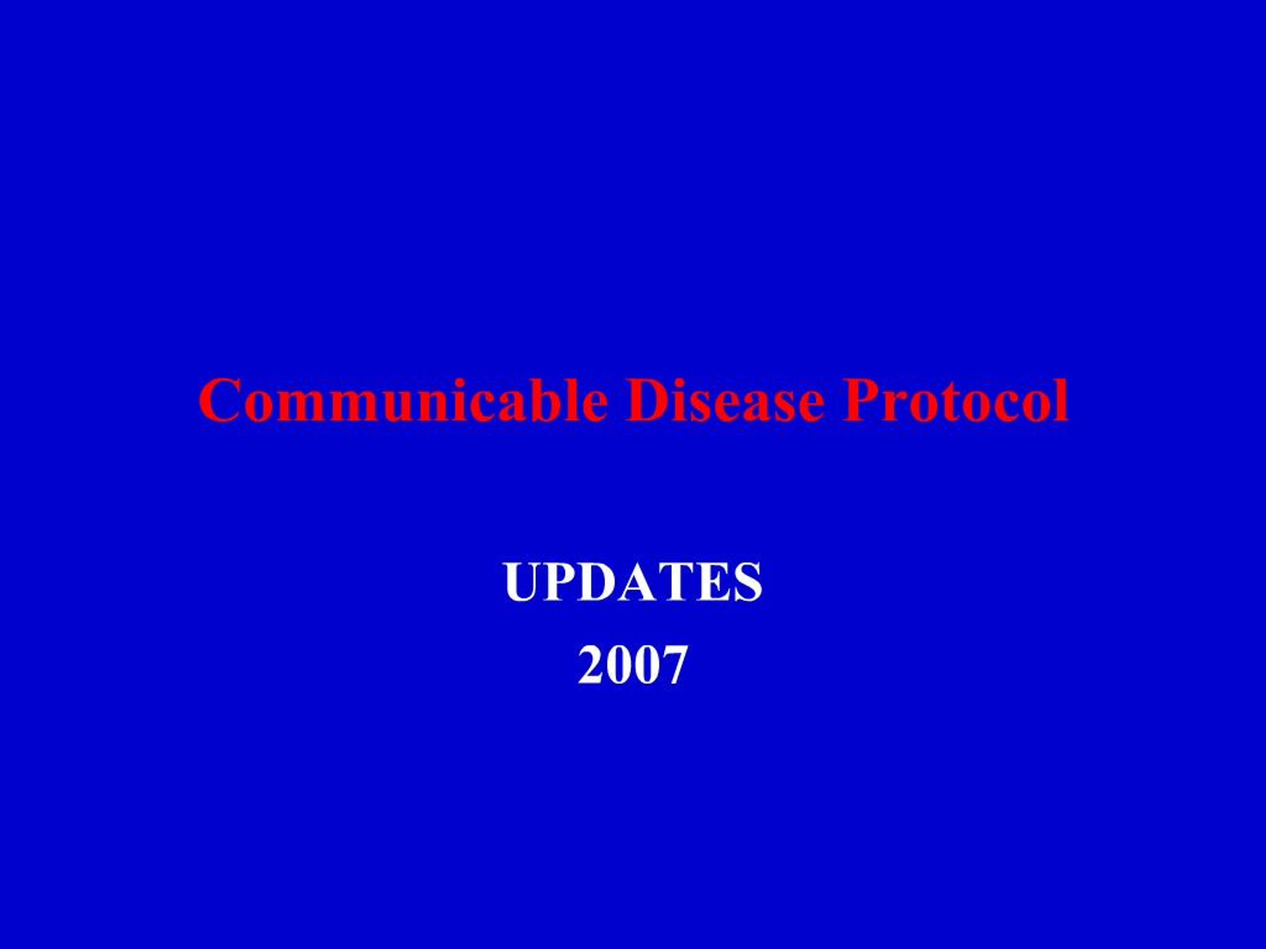PPT - Communicable Disease Protocol PowerPoint Presentation, free ...