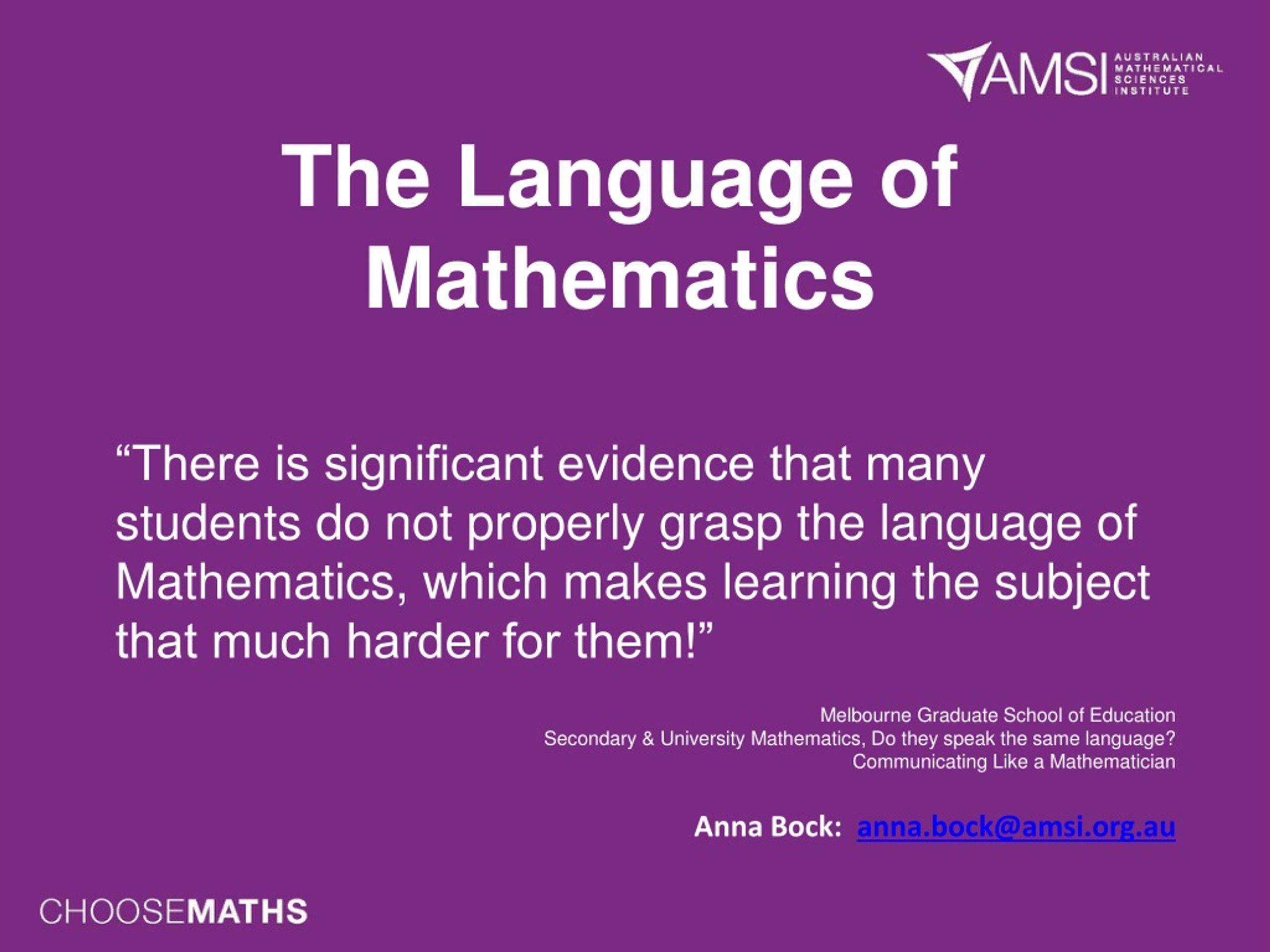 PPT - The Language of Mathematics PowerPoint Presentation, free ...