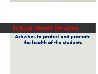 PPT - School Health Services: PowerPoint Presentation, free download ...