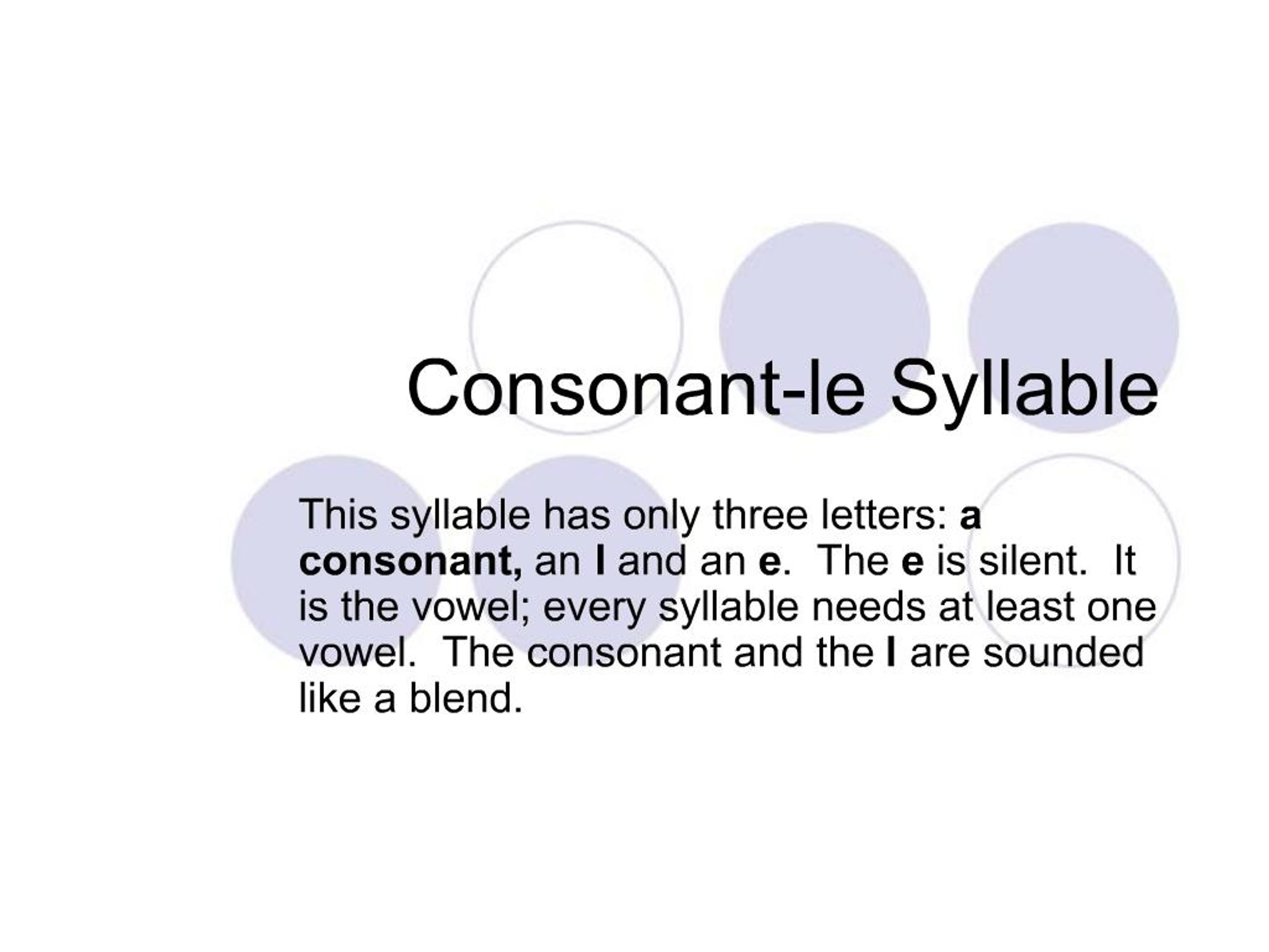 PPT - Consonant-le Syllable PowerPoint Presentation, free download - ID ...