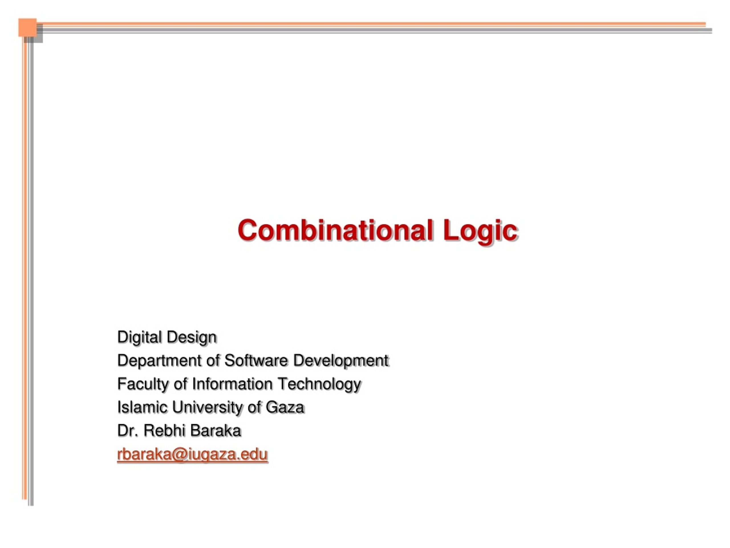 PPT - Combinational Logic PowerPoint Presentation, free download - ID ...