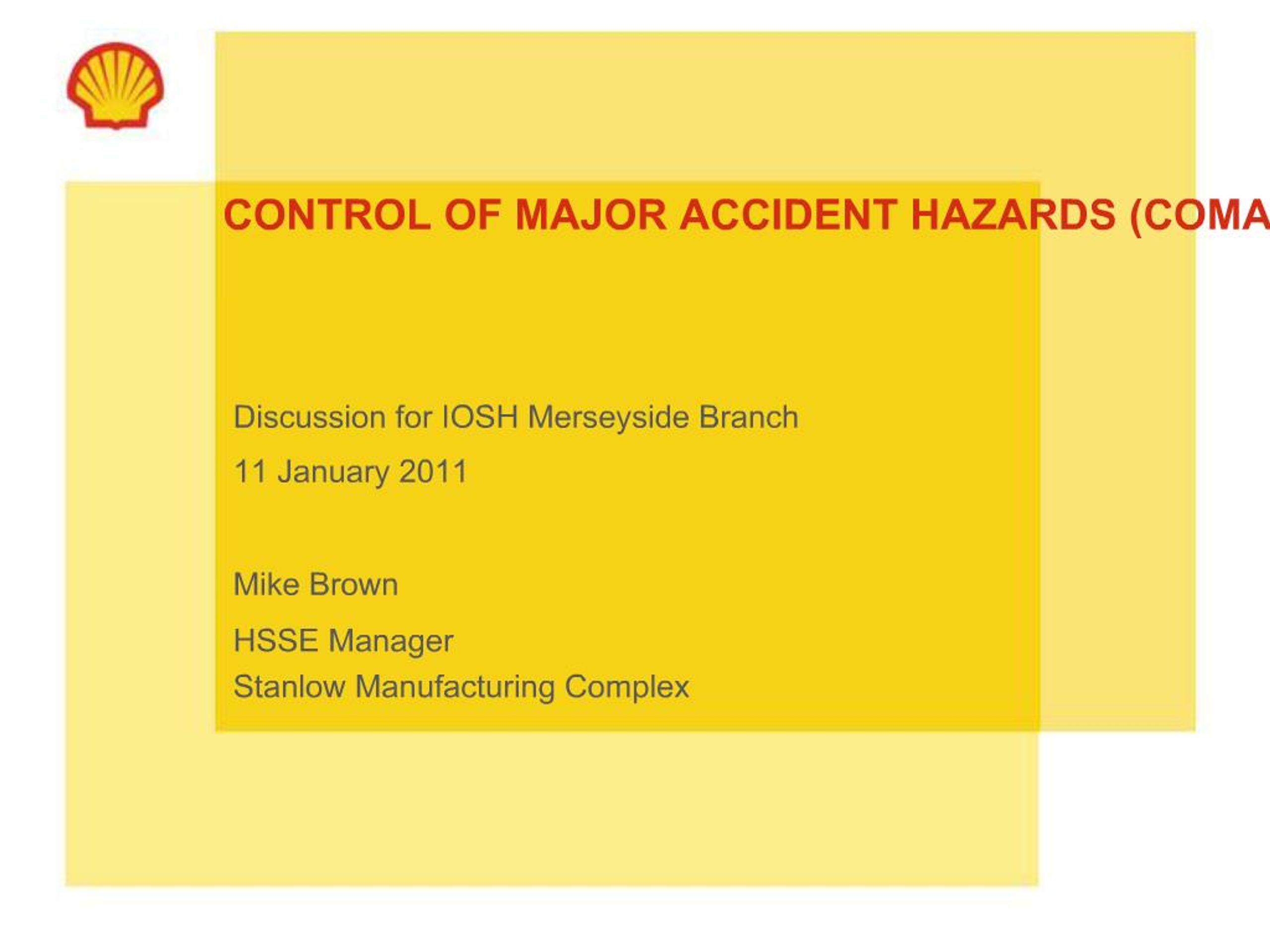 PPT - CONTROL OF MAJOR ACCIDENT HAZARDS COMAH PowerPoint Presentation ...