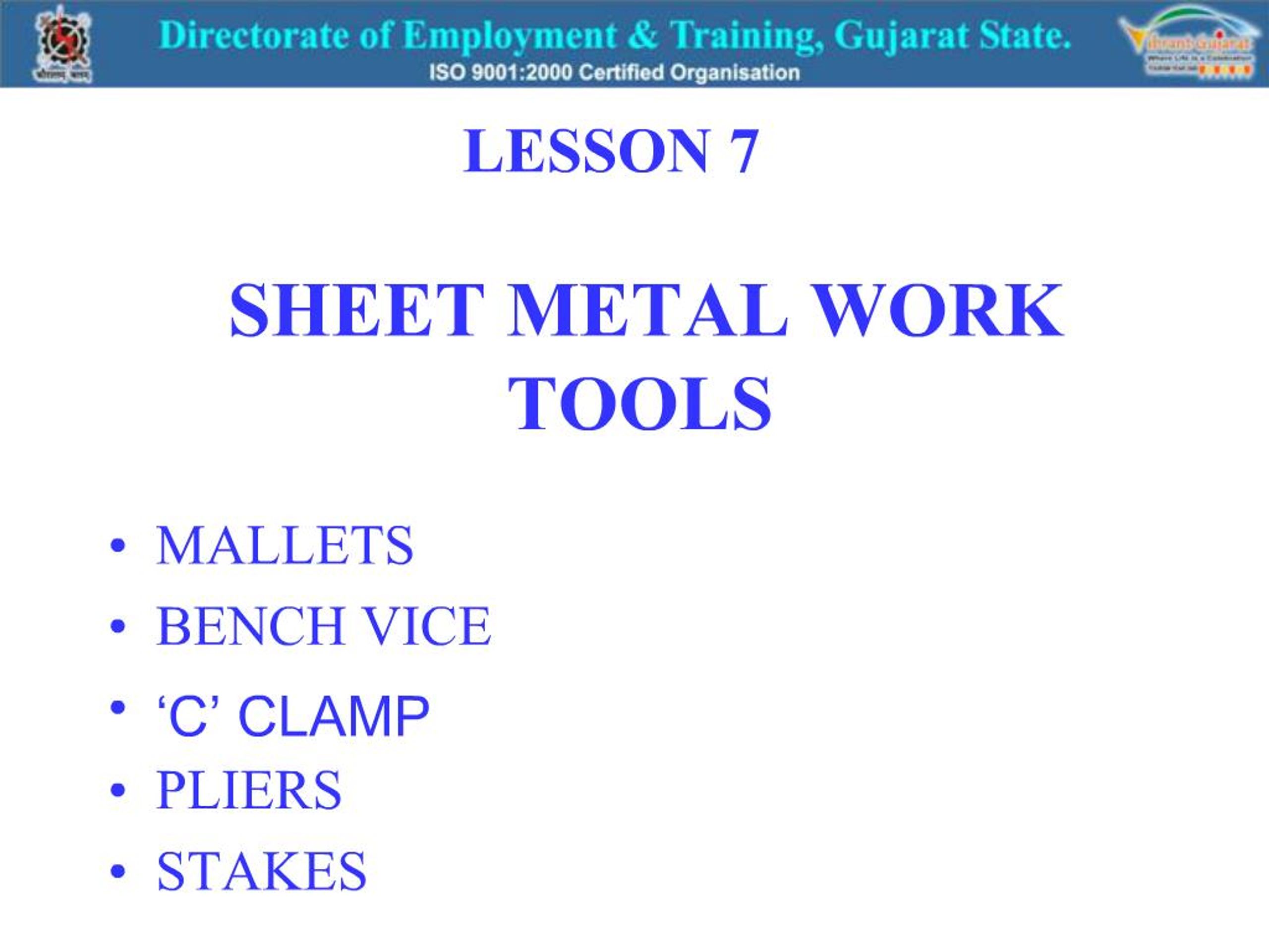 PPT - SHEET METAL WORK TOOLS PowerPoint Presentation, free download ...