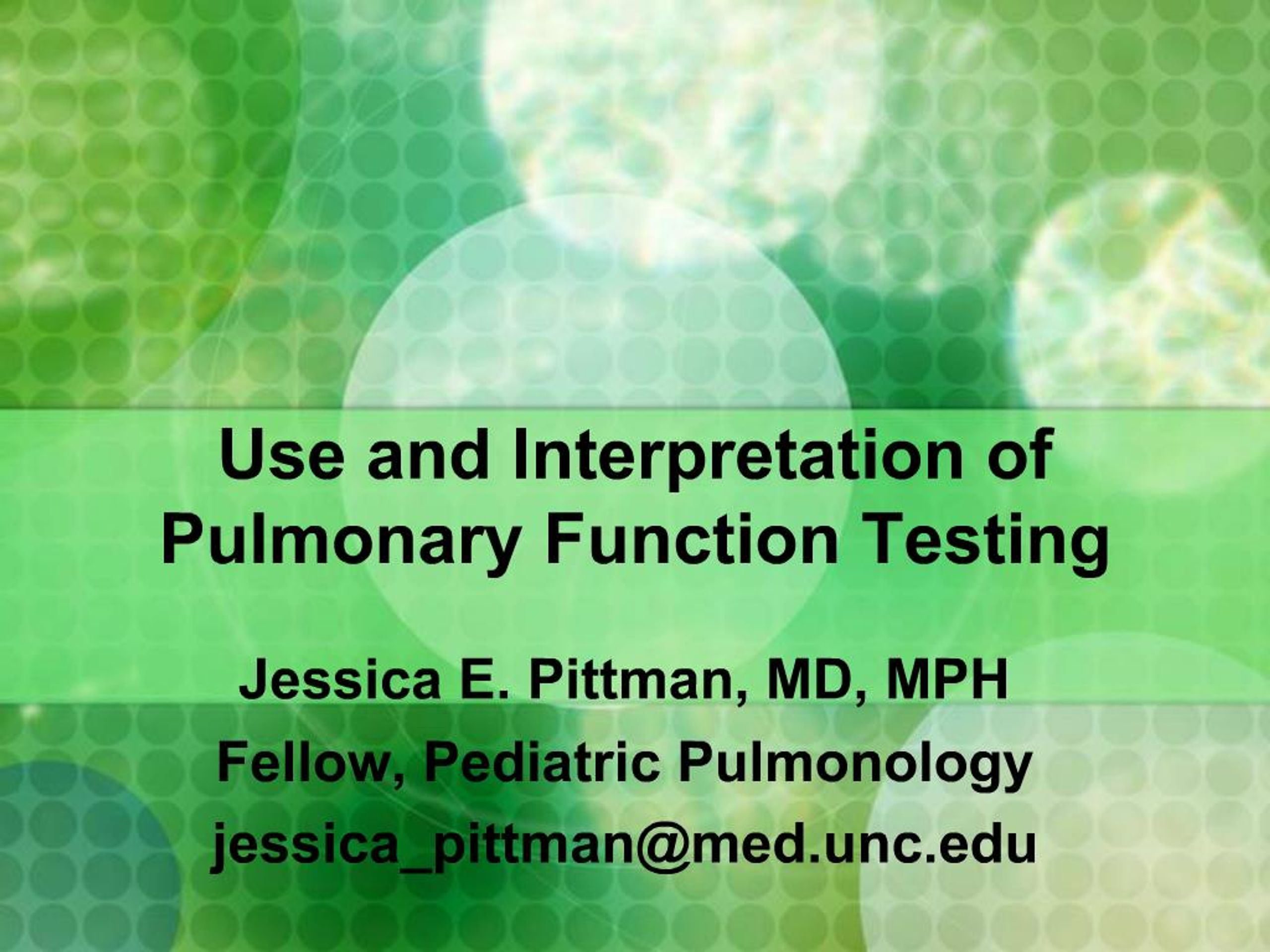 PPT - Use and Interpretation of Pulmonary Function Testing PowerPoint ...