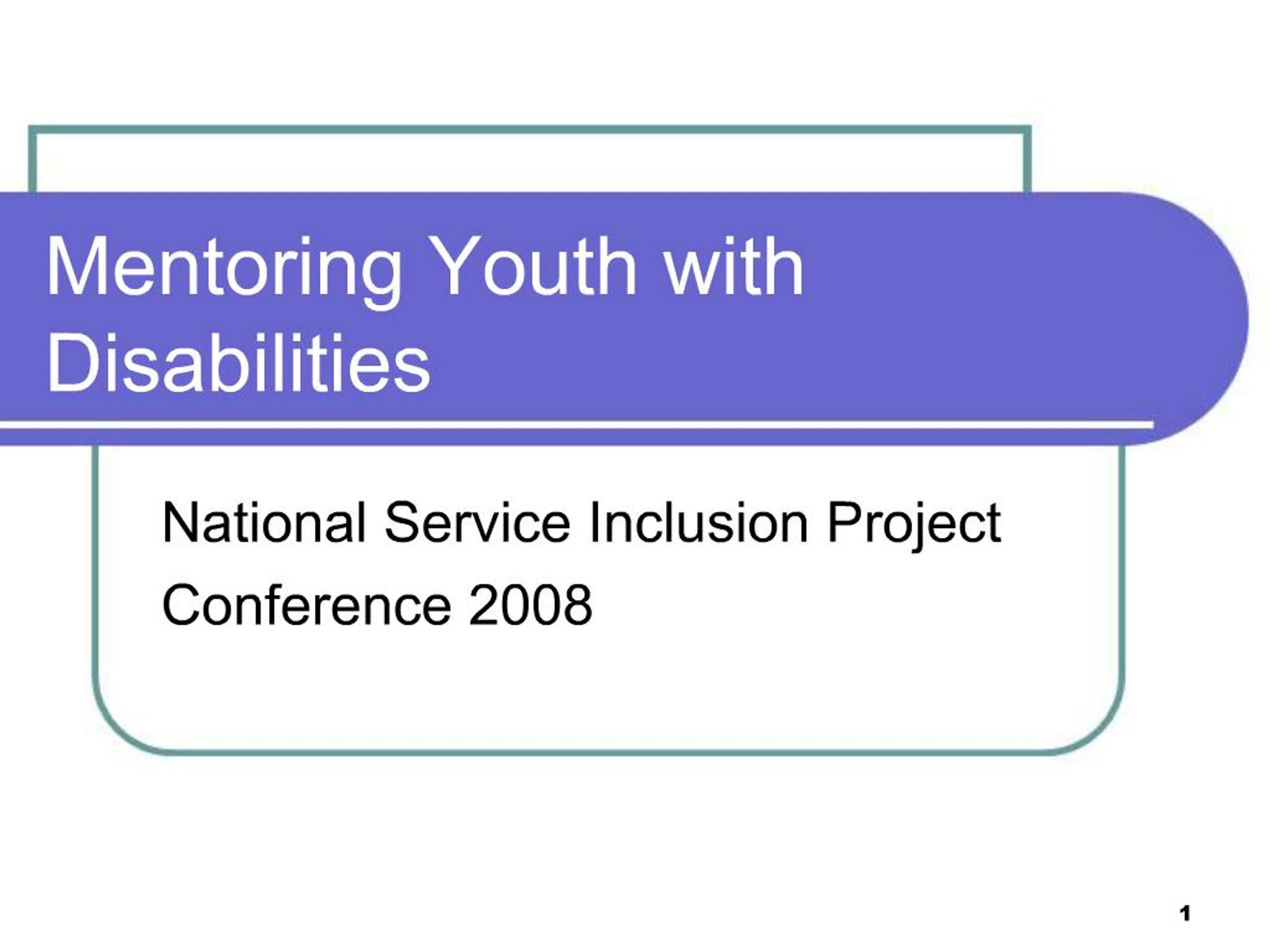 PPT - Mentoring Youth with Disabilities PowerPoint Presentation, free ...