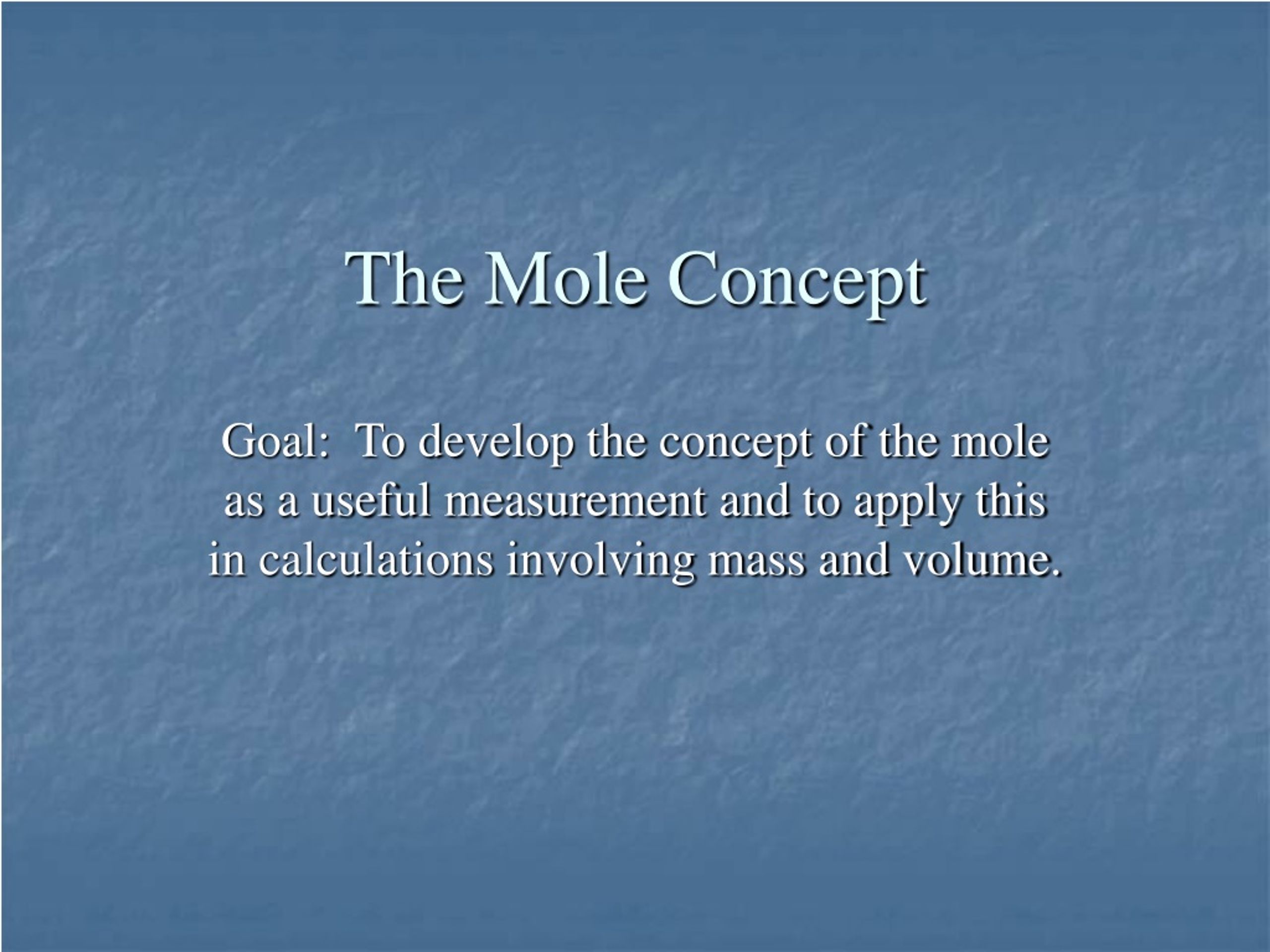 PPT - The Mole Concept PowerPoint Presentation, free download - ID:441027