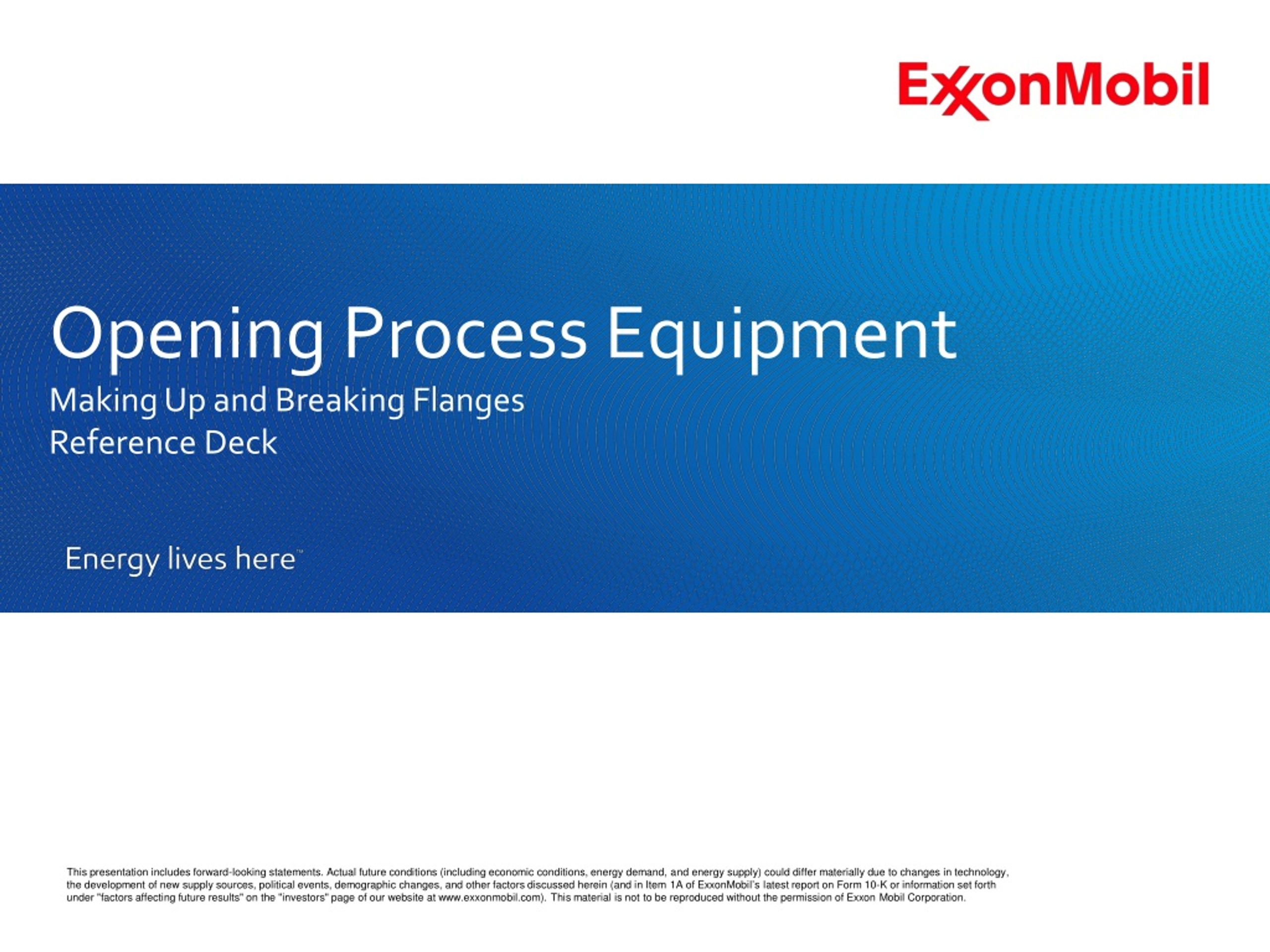 PPT - Opening Process Equipment Making Up and Breaking Flanges ...