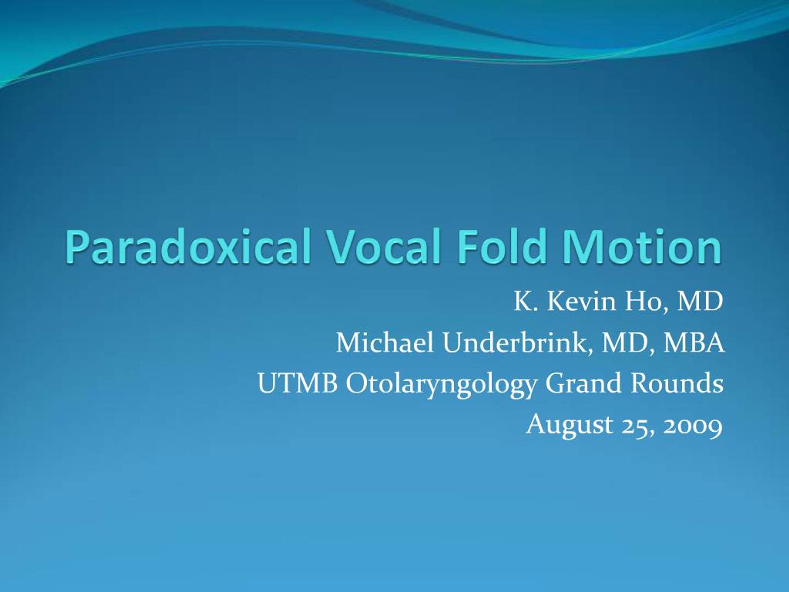 PPT - Paradoxical Vocal Fold Motion PowerPoint Presentation, free ...