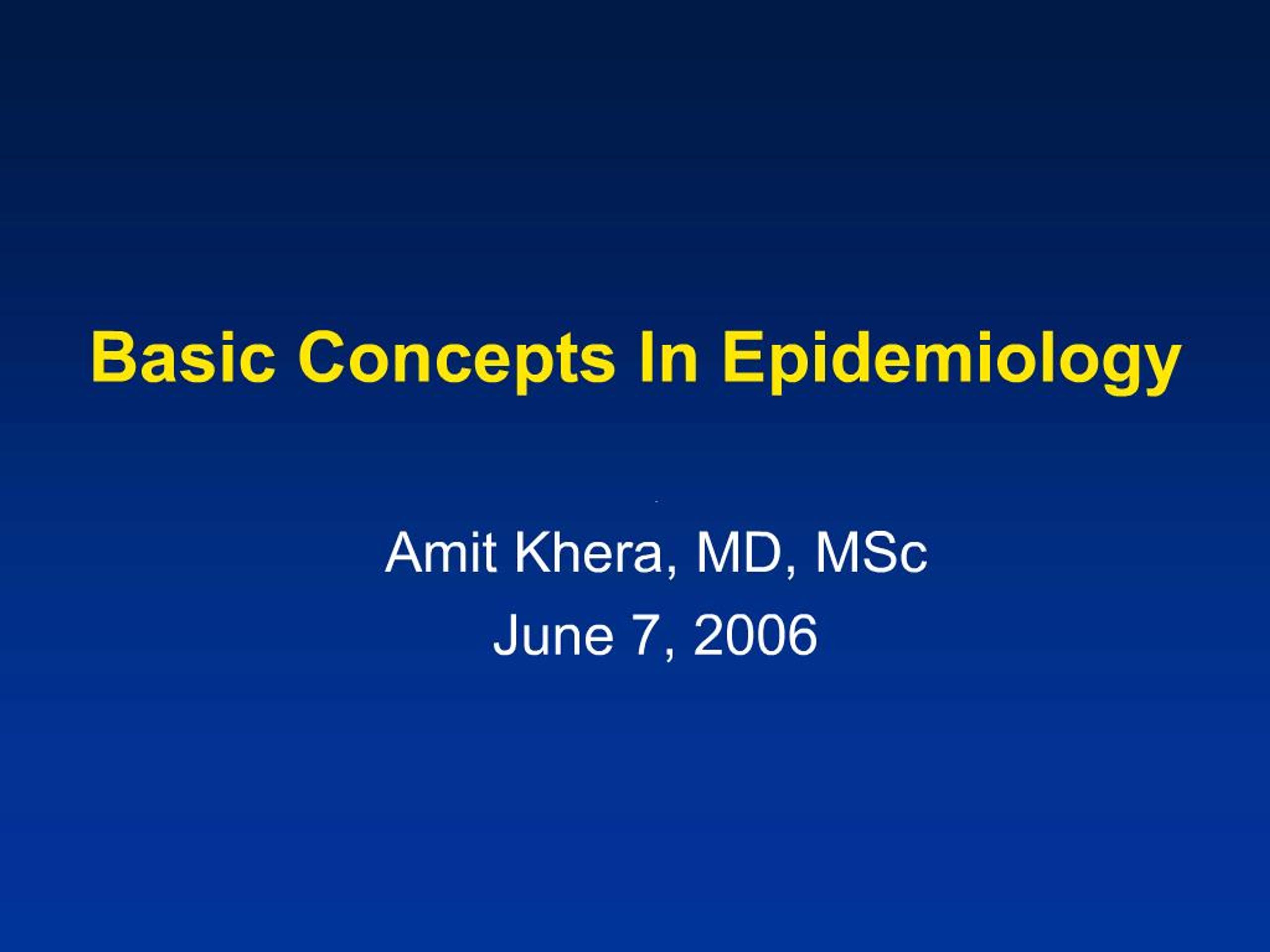 PPT - Basic Concepts In Epidemiology PowerPoint Presentation, free ...