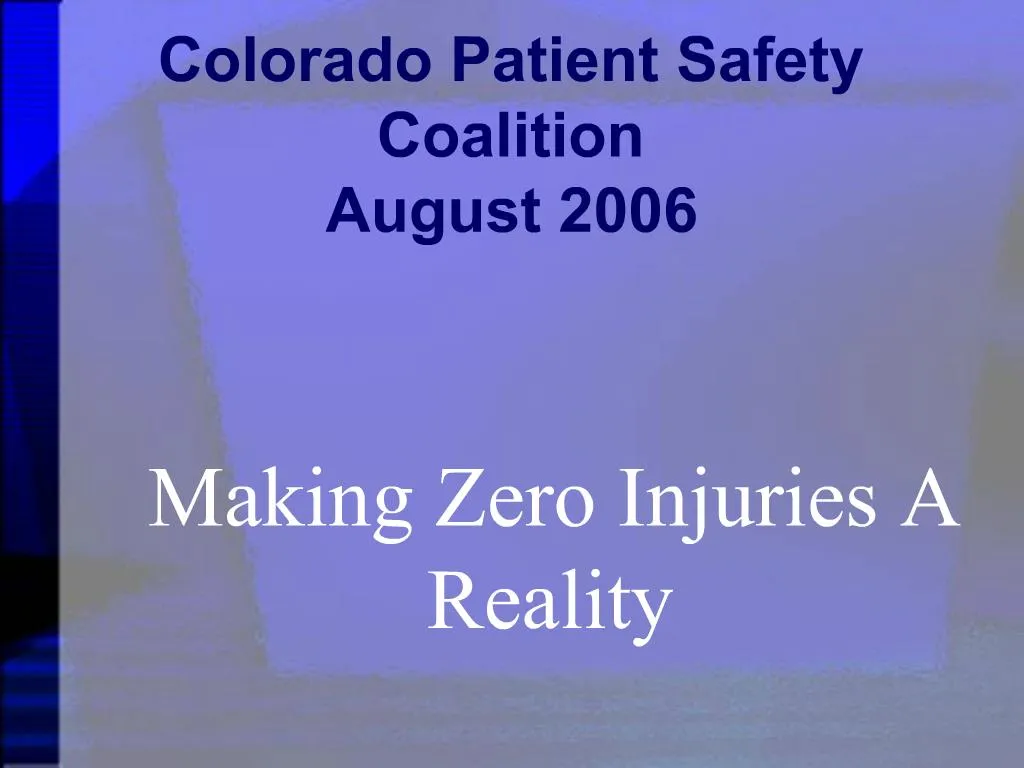PPT - Making Zero Injuries A Reality PowerPoint Presentation, free ...