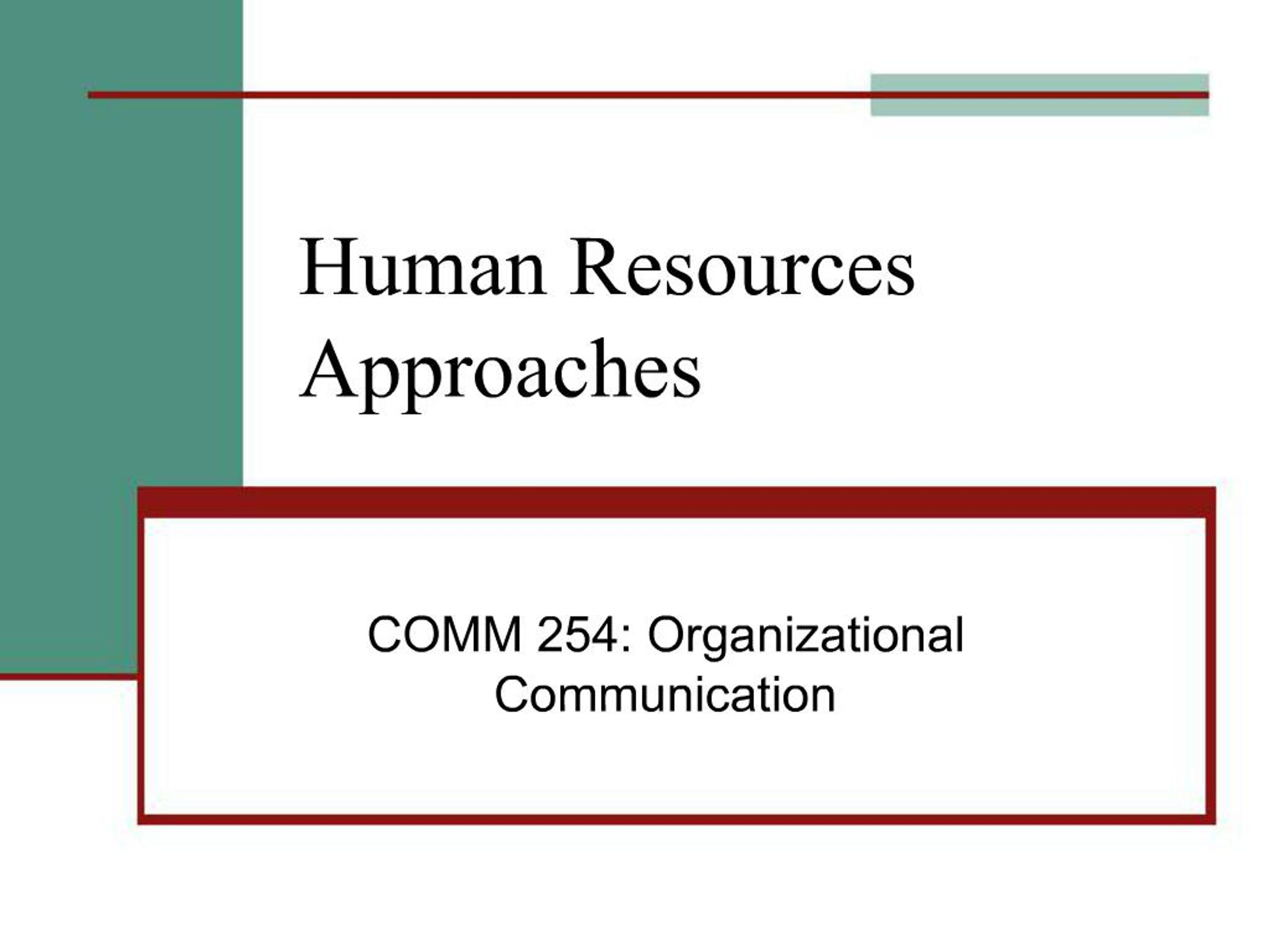 PPT - Human Resources Approaches PowerPoint Presentation, free download ...