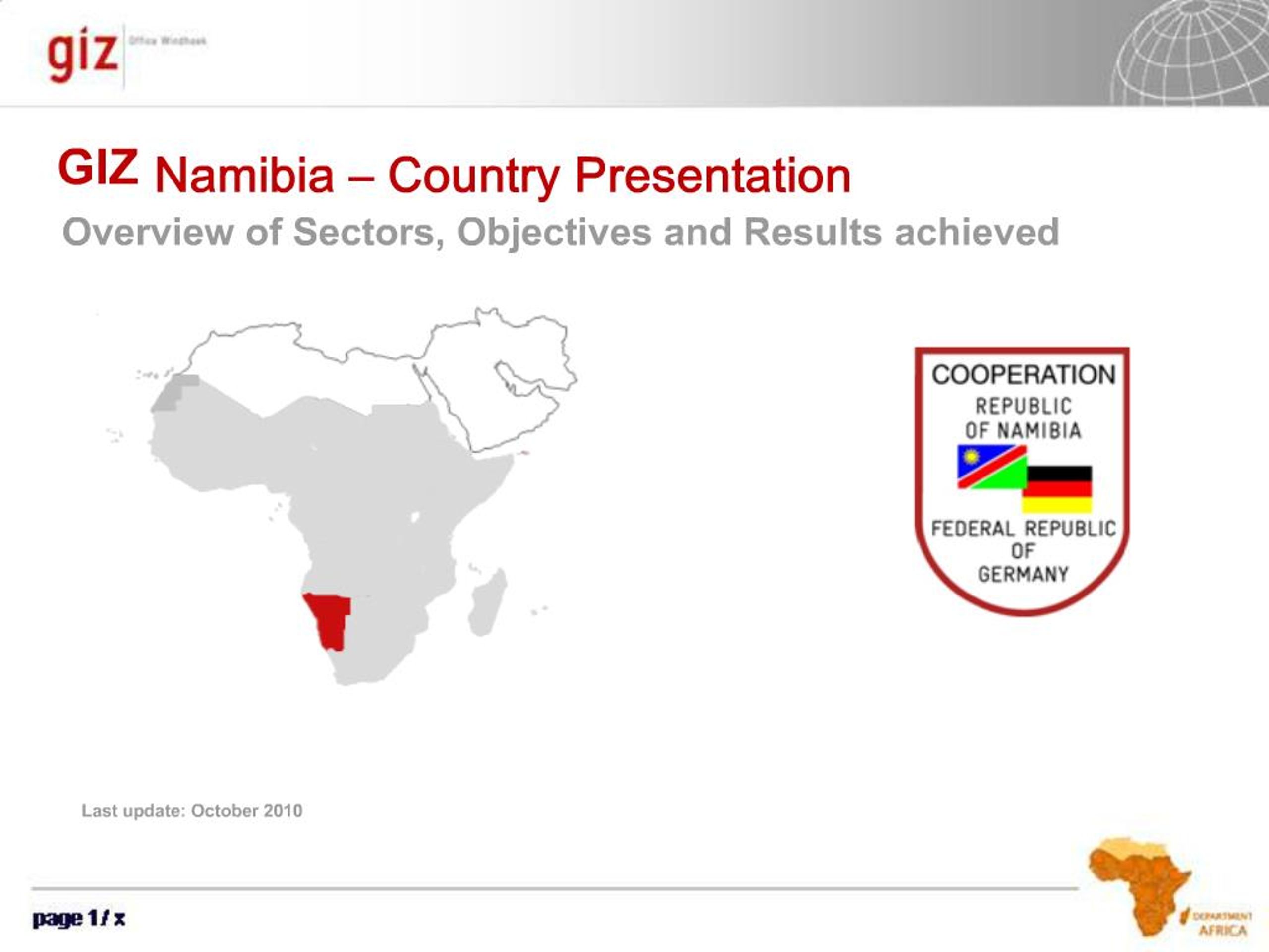PPT - GIZ Namibia Country Presentation PowerPoint Presentation, free ...