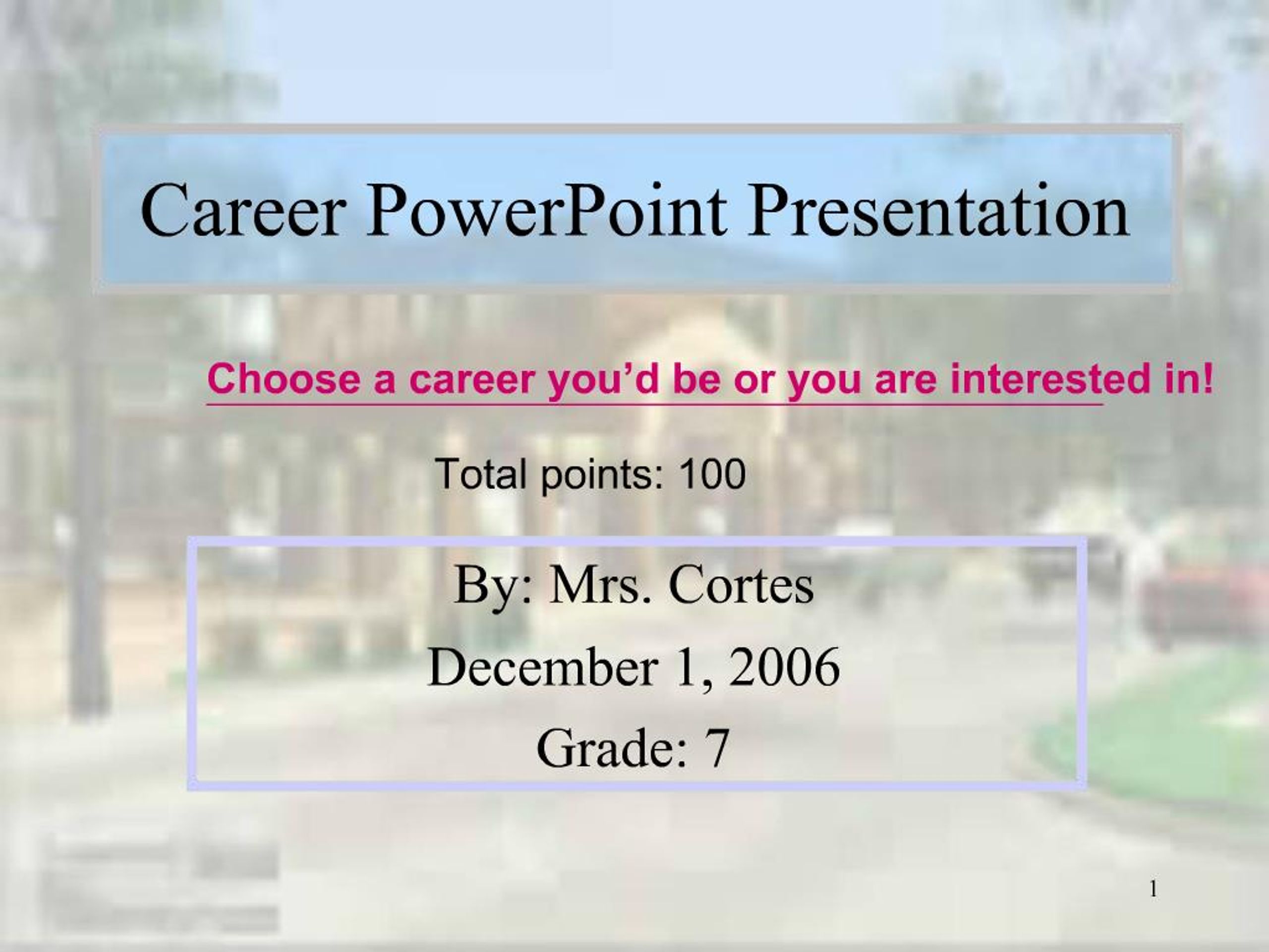 PPT - Career PowerPoint Presentation PowerPoint Presentation, free ...