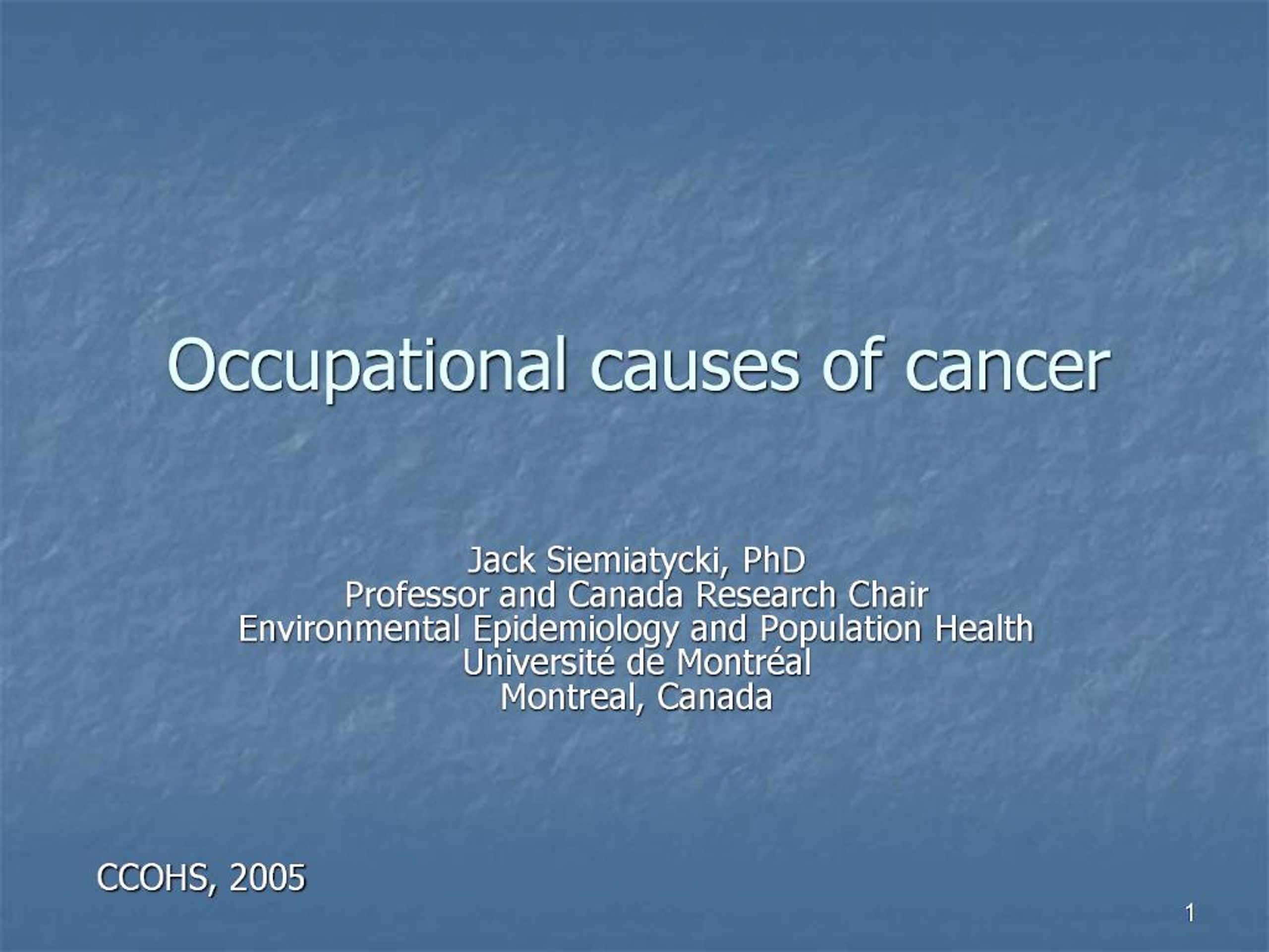 PPT - Occupational causes of cancer PowerPoint Presentation, free ...
