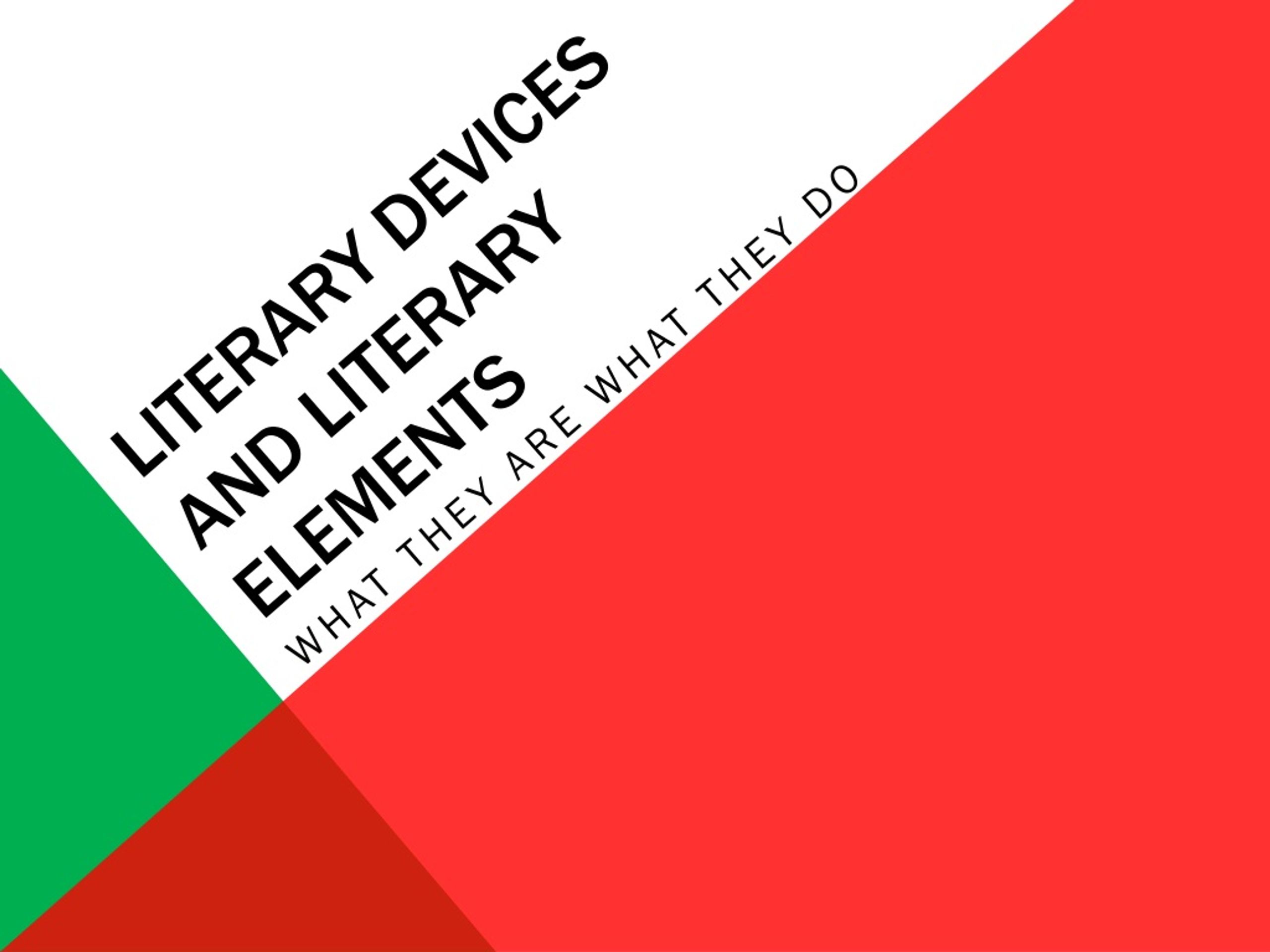 PPT - Literary devices and literary elements PowerPoint Presentation ...