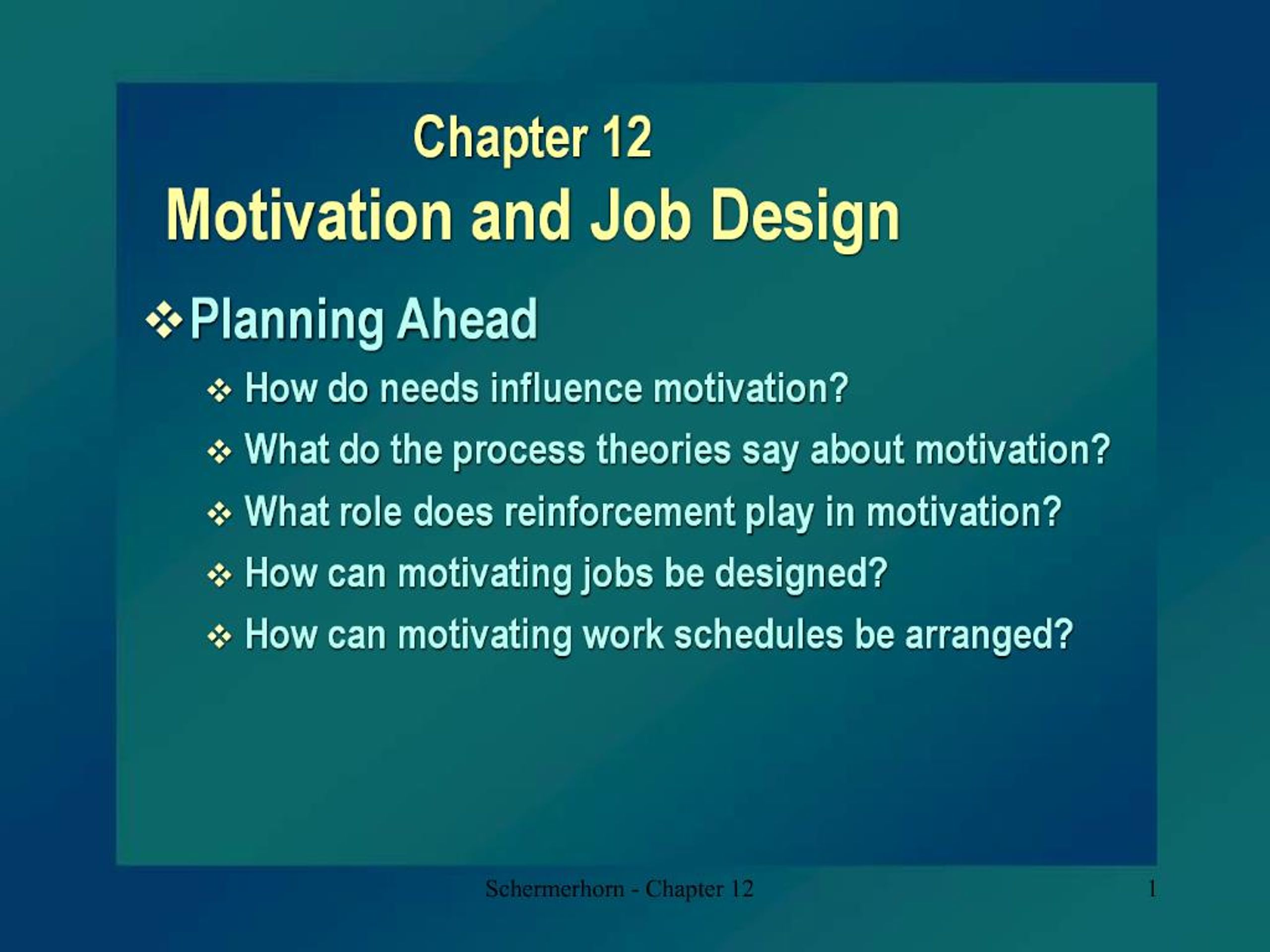 PPT - Chapter 12 Motivation and Job Design PowerPoint Presentation ...