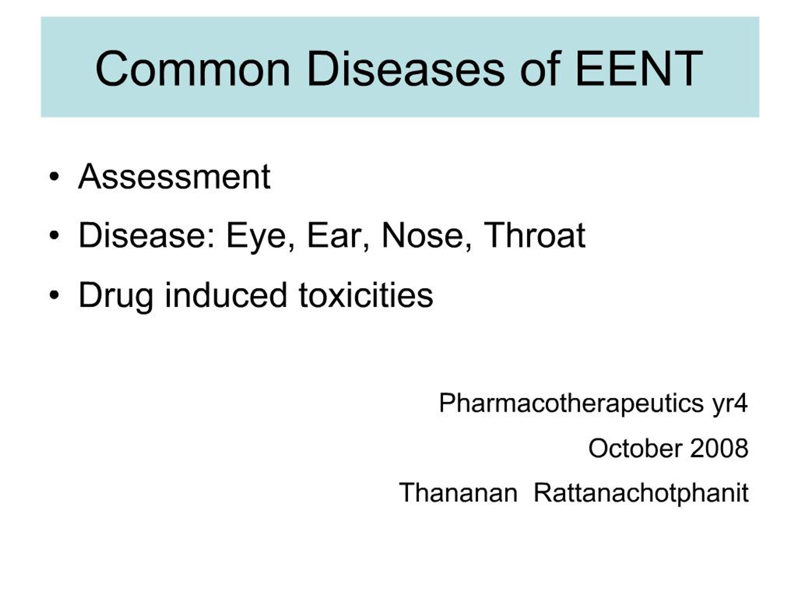 PPT - Common Diseases of EENT PowerPoint Presentation, free download ...