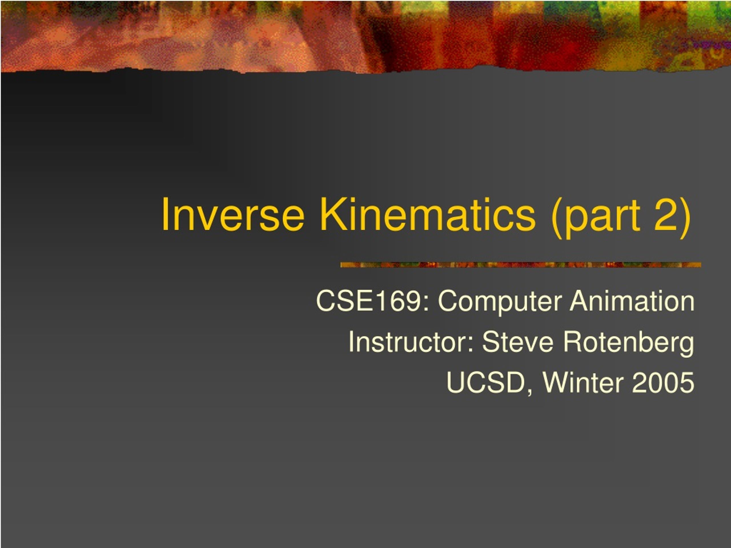 PPT - Inverse Kinematics (part 2) PowerPoint Presentation, free ...