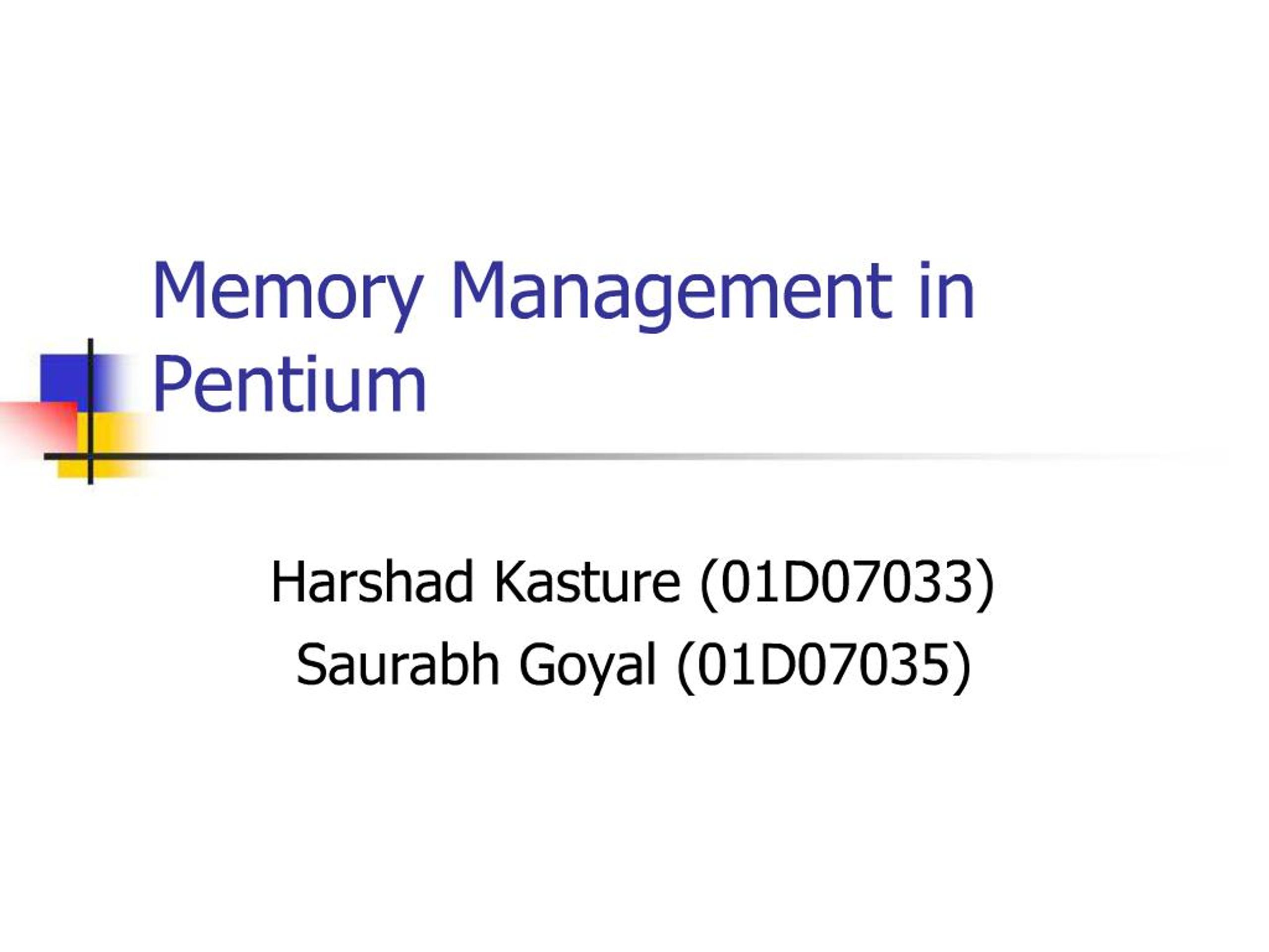 PPT - Memory Management in Pentium PowerPoint Presentation, free ...