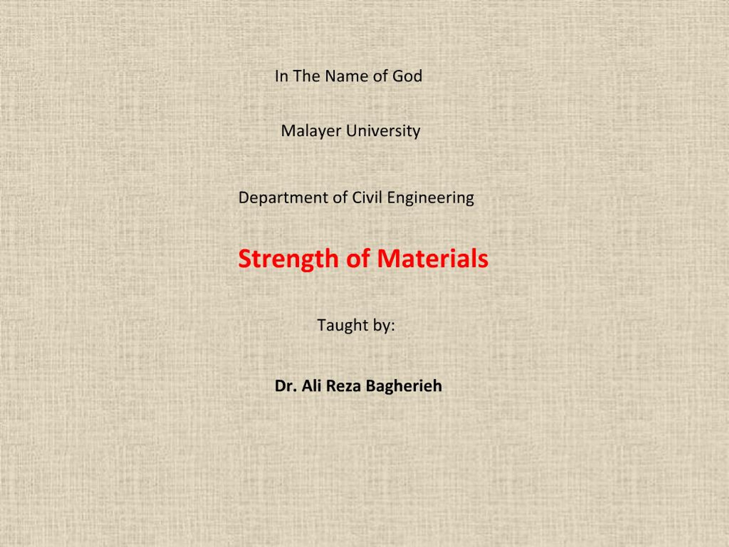 PPT - Strength of Materials PowerPoint Presentation, free download - ID ...