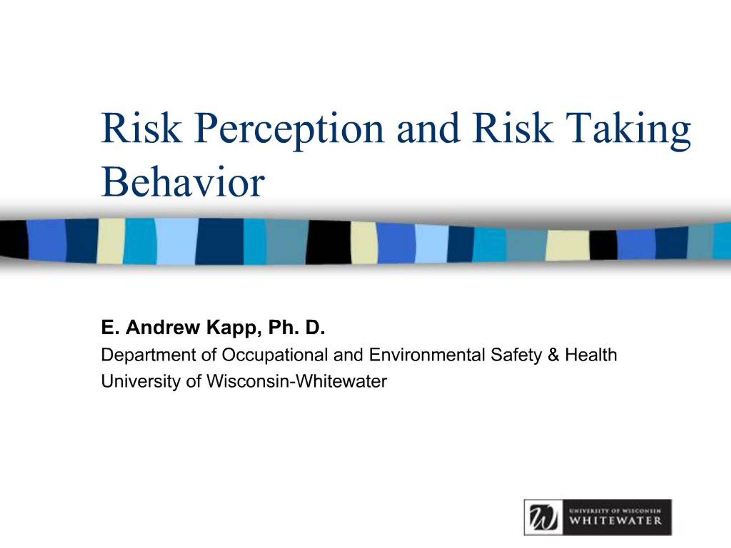 PPT - Risk Perception and Risk Taking Behavior PowerPoint Presentation ...