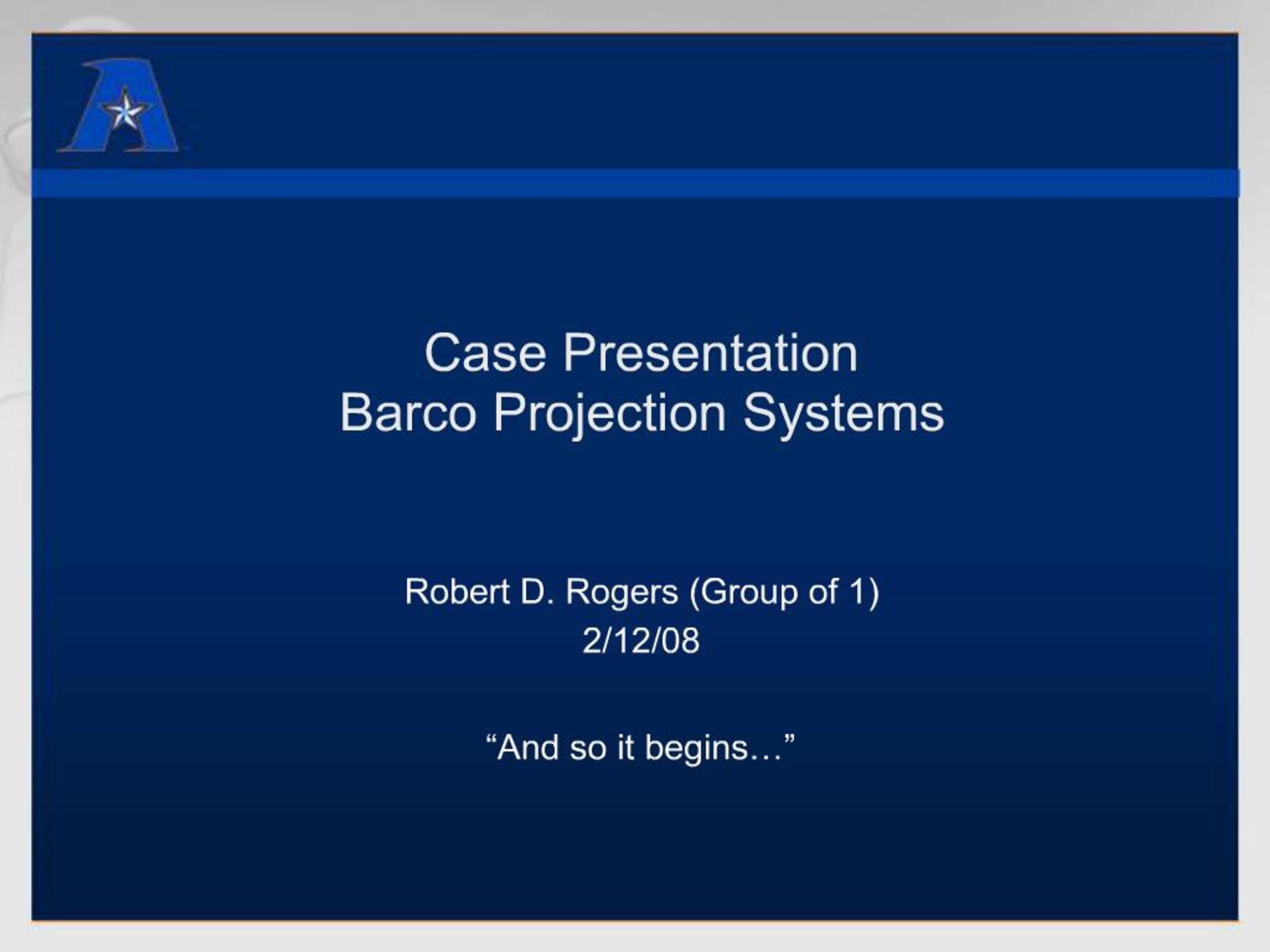 PPT - Case Presentation Barco Projection Systems PowerPoint ...