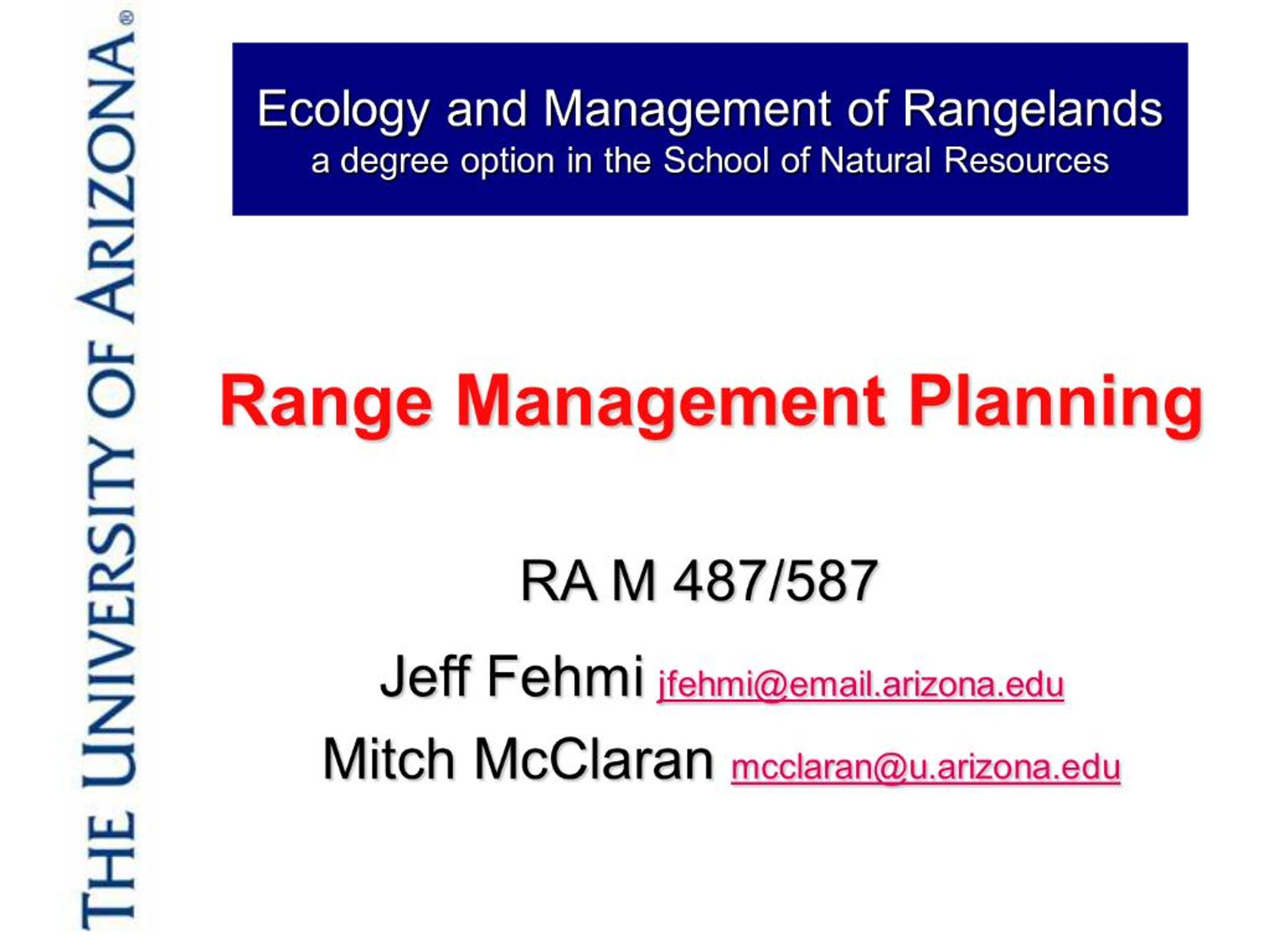 PPT - Range Management Planning PowerPoint Presentation, free download ...