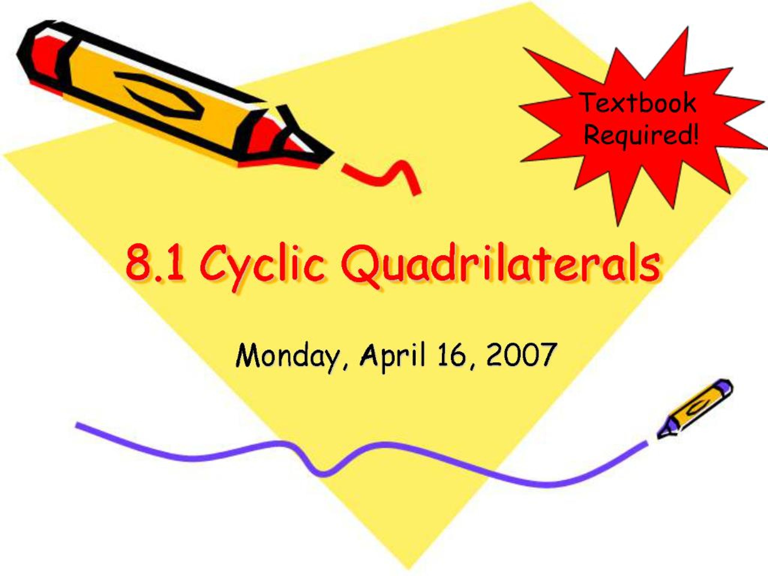 PPT - 8.1 Cyclic Quadrilaterals PowerPoint Presentation, free download ...