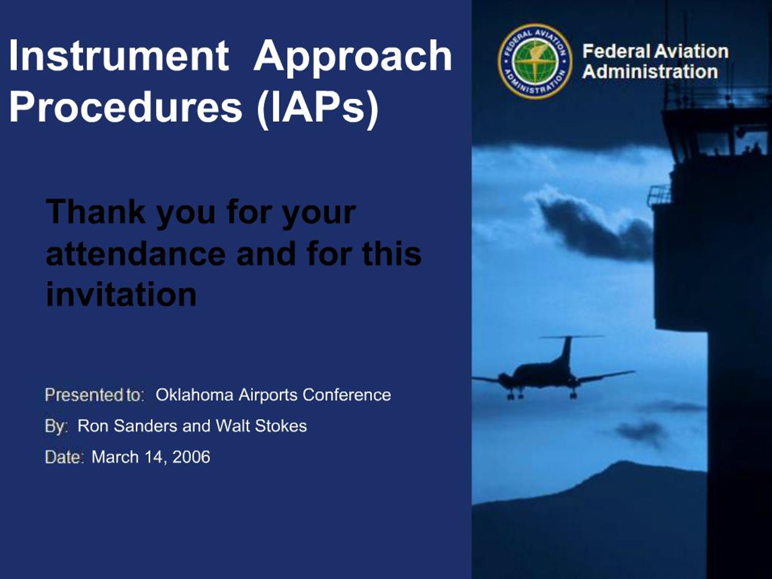 PPT - Instrument Approach Procedures IAPs PowerPoint Presentation, free ...