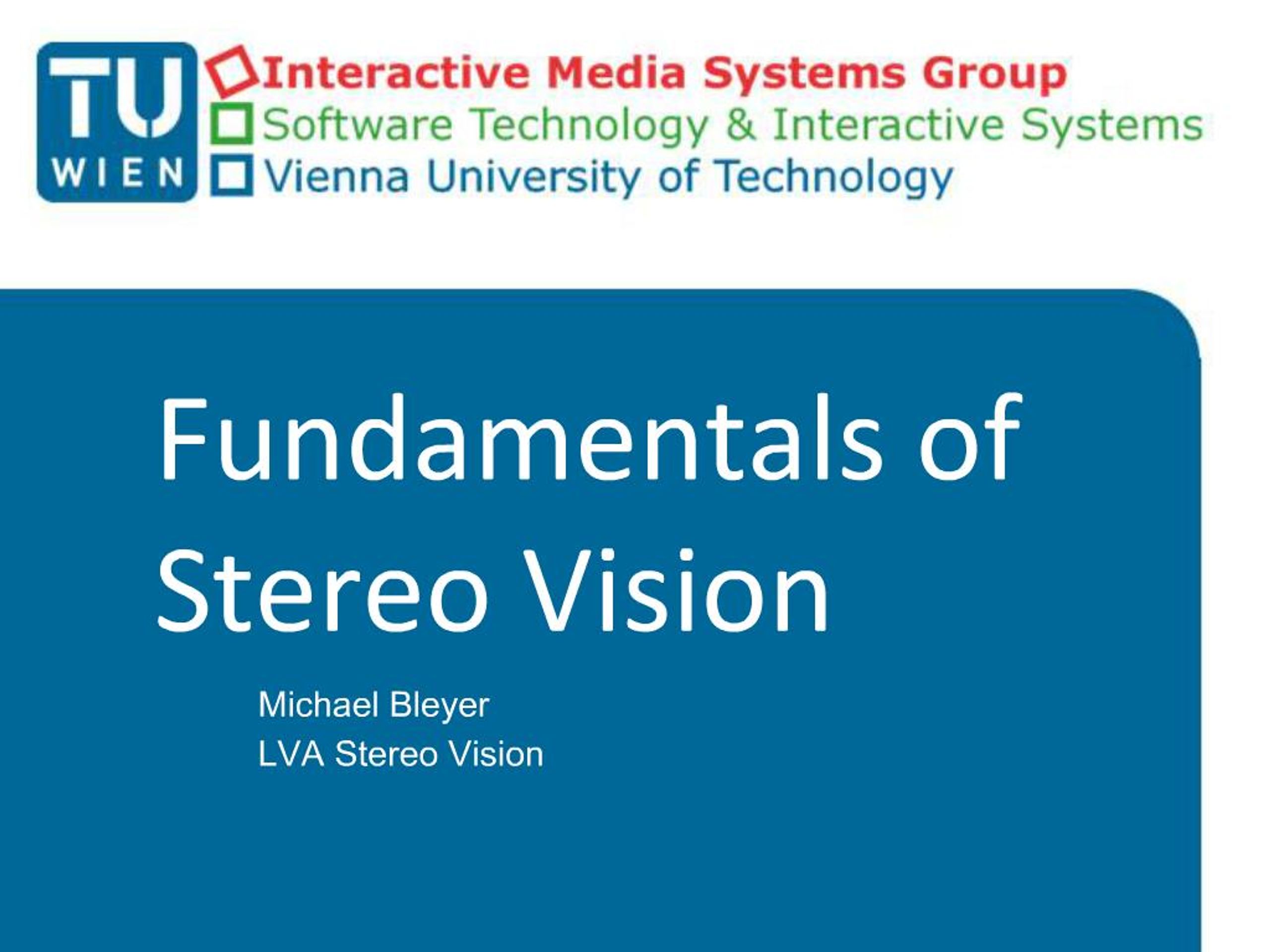 PPT - Fundamentals of Stereo Vision PowerPoint Presentation, free ...