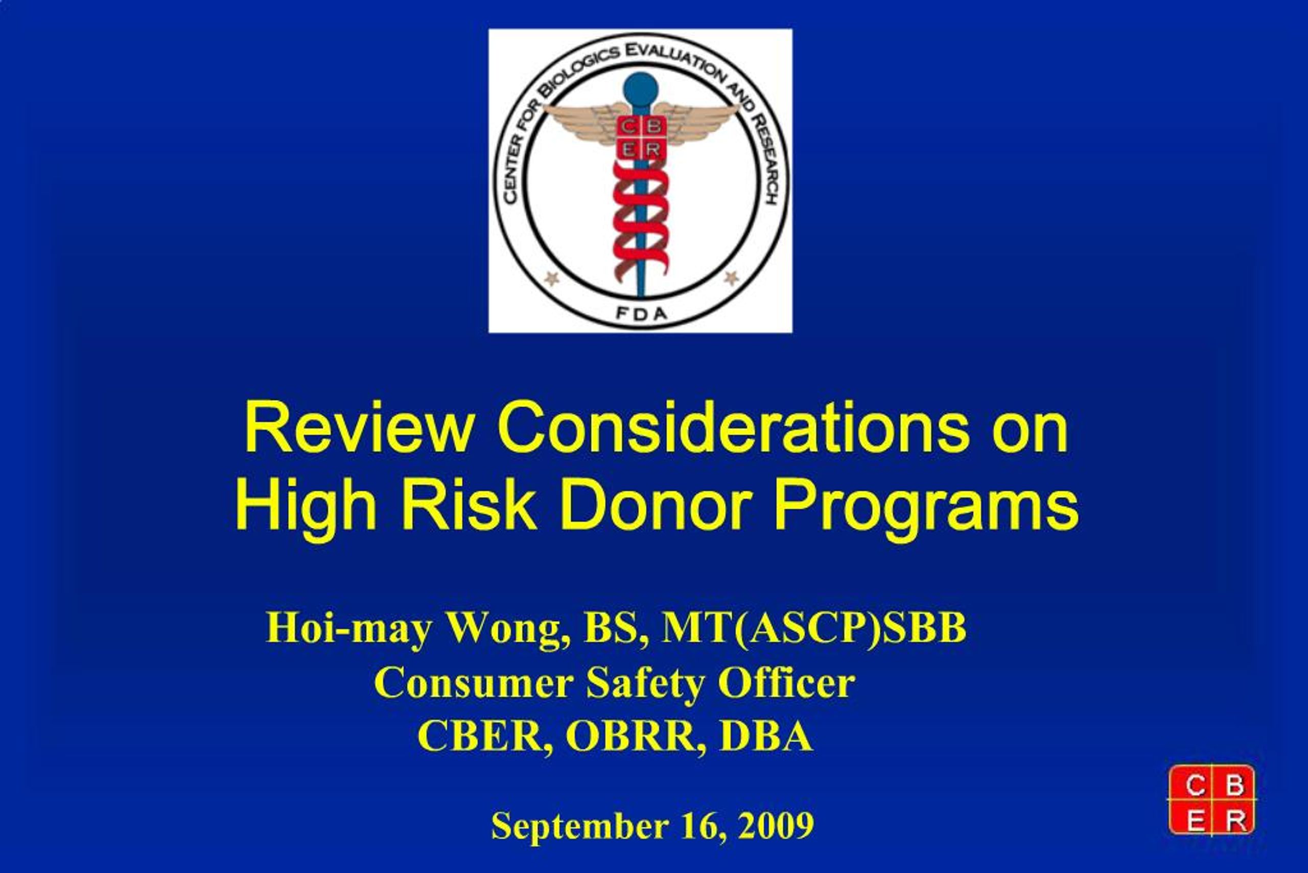 PPT - Review Considerations on High Risk Donor Programs PowerPoint ...