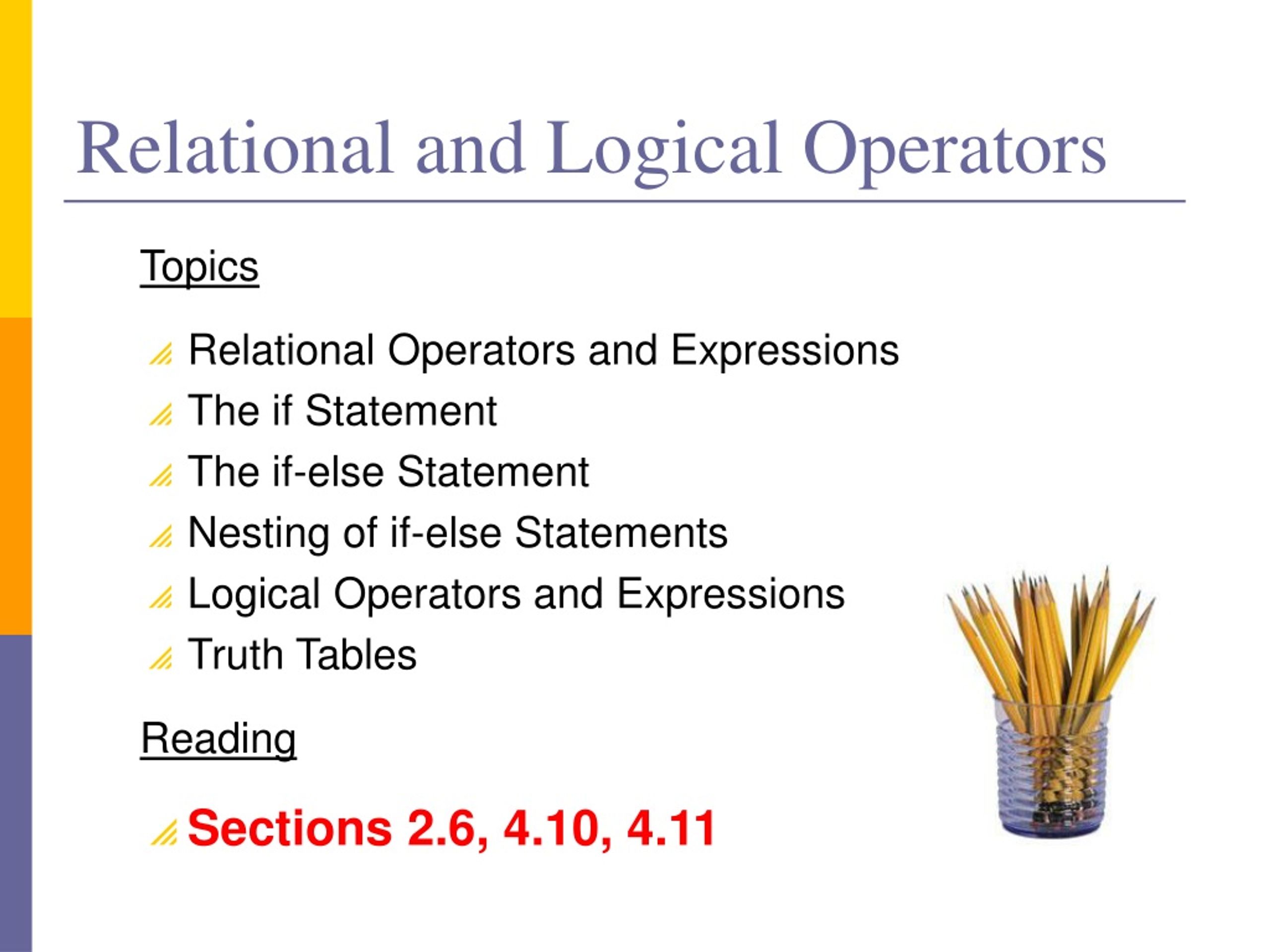 PPT - Relational and Logical Operators PowerPoint Presentation, free ...